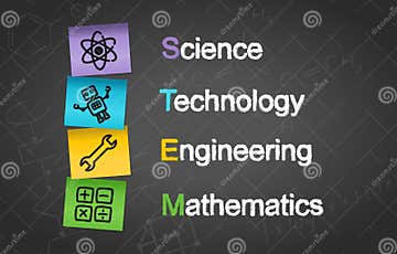 STEM Education Post it Notes Concept Background. Science Technology ...