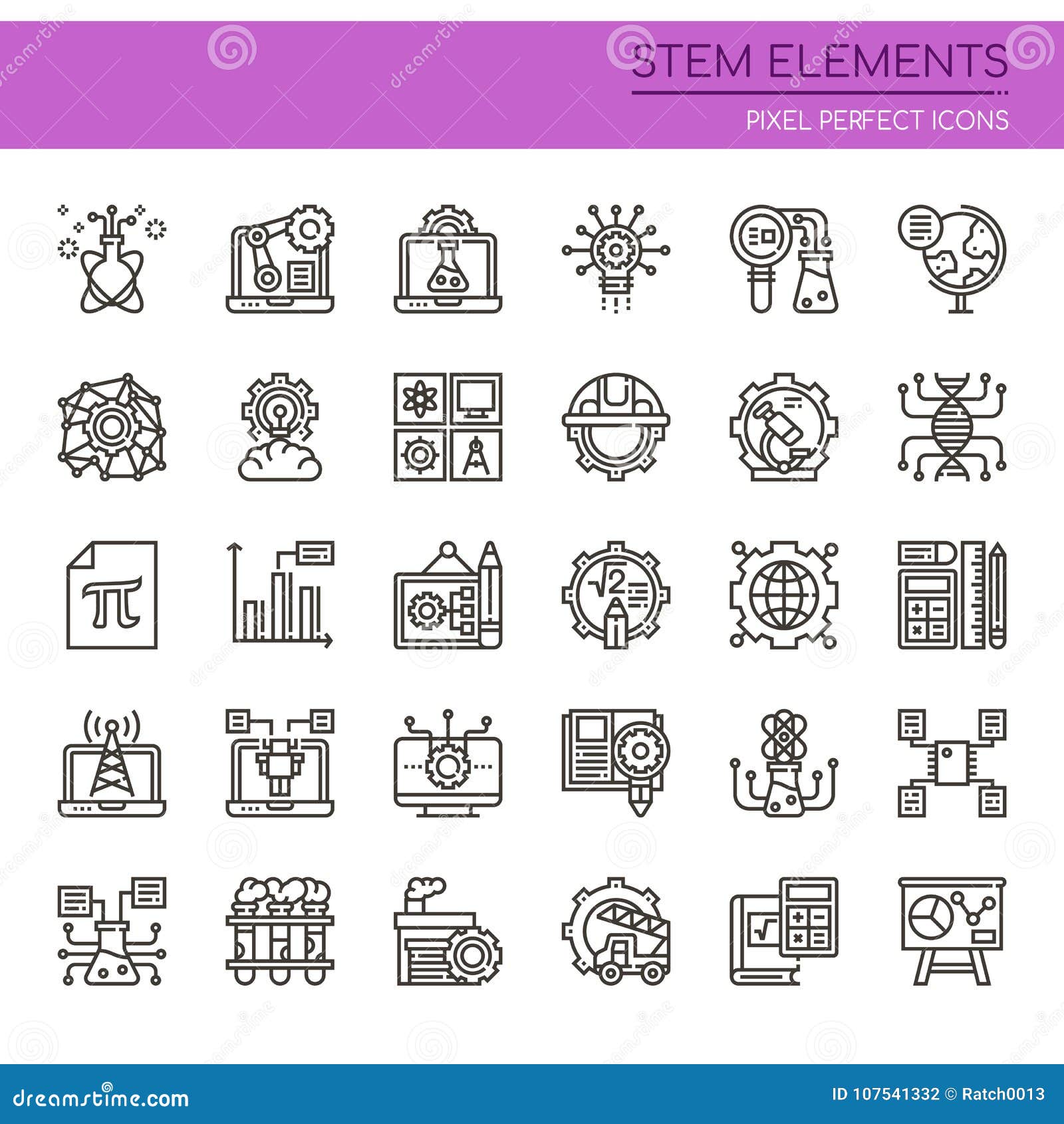 STEM Elements stock illustration. Illustration of calculator - 107541332