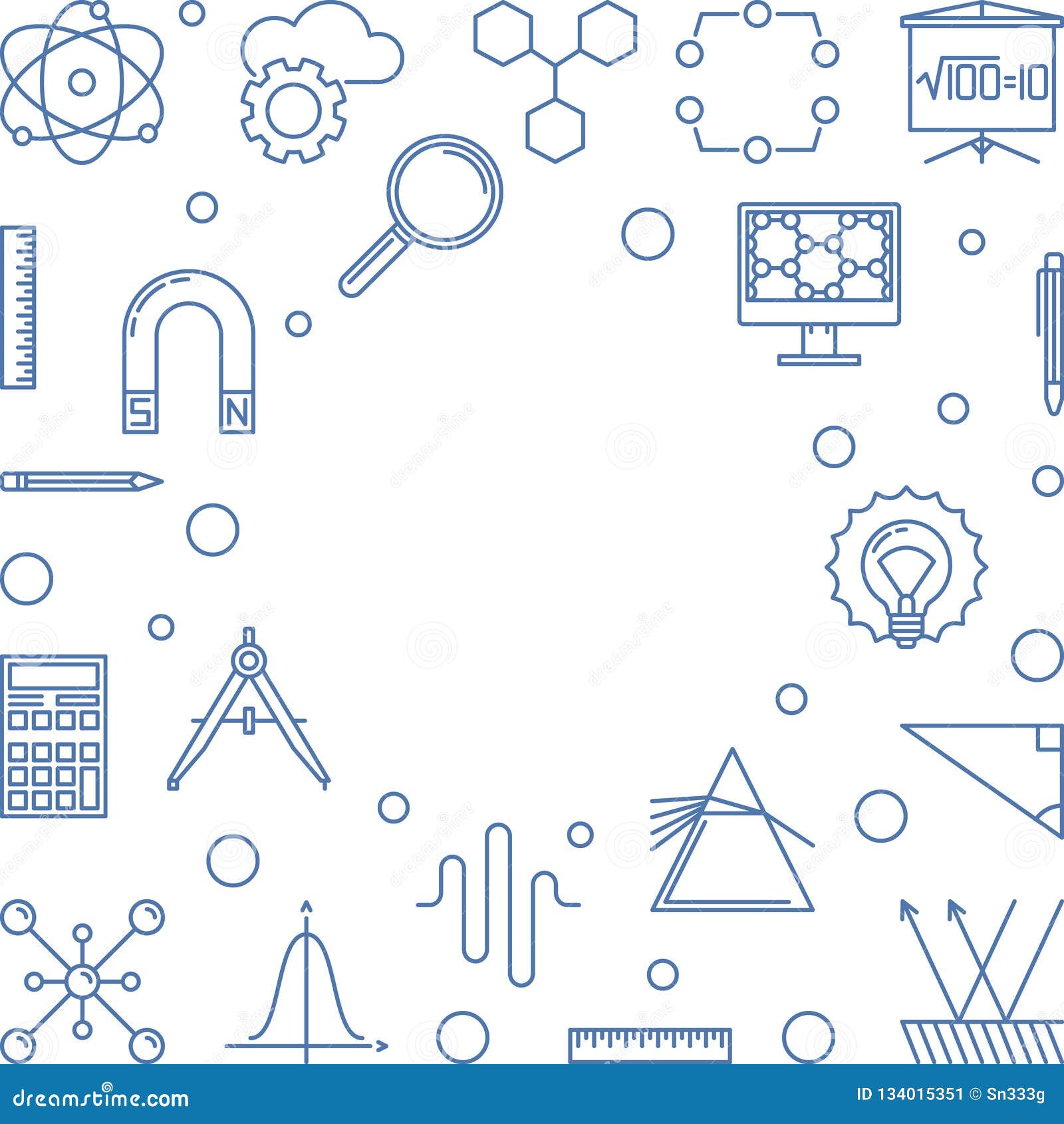 STEM Frame with White Background. Vector Education Illustration Stock ...