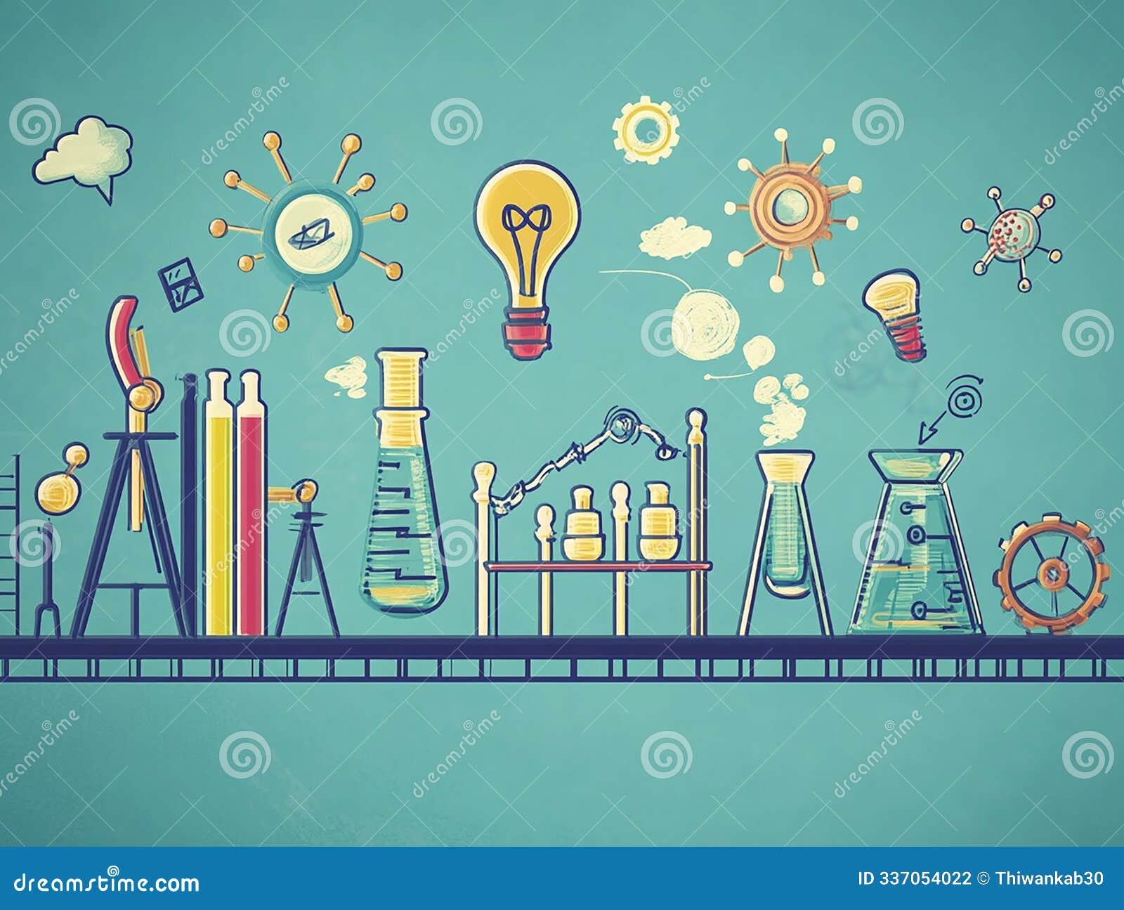 STEM Icons: Science, Technology, Engineering, and Math Symbols Stock ...