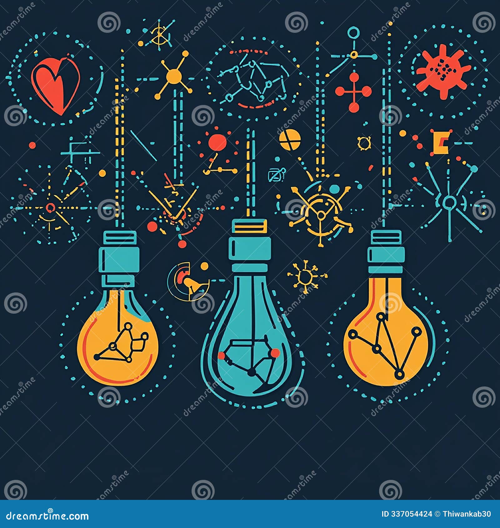 STEM Icons: Science, Technology, Engineering, and Math Symbols Stock ...