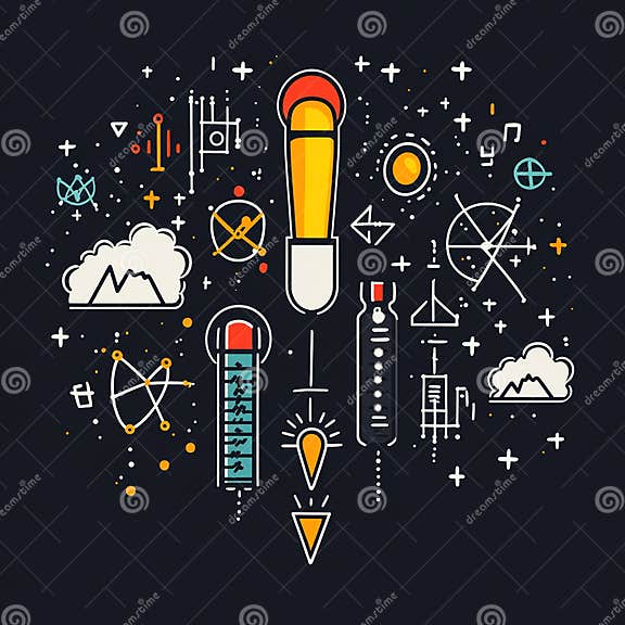 STEM Icons: Science, Technology, Engineering, and Math Symbols Stock ...