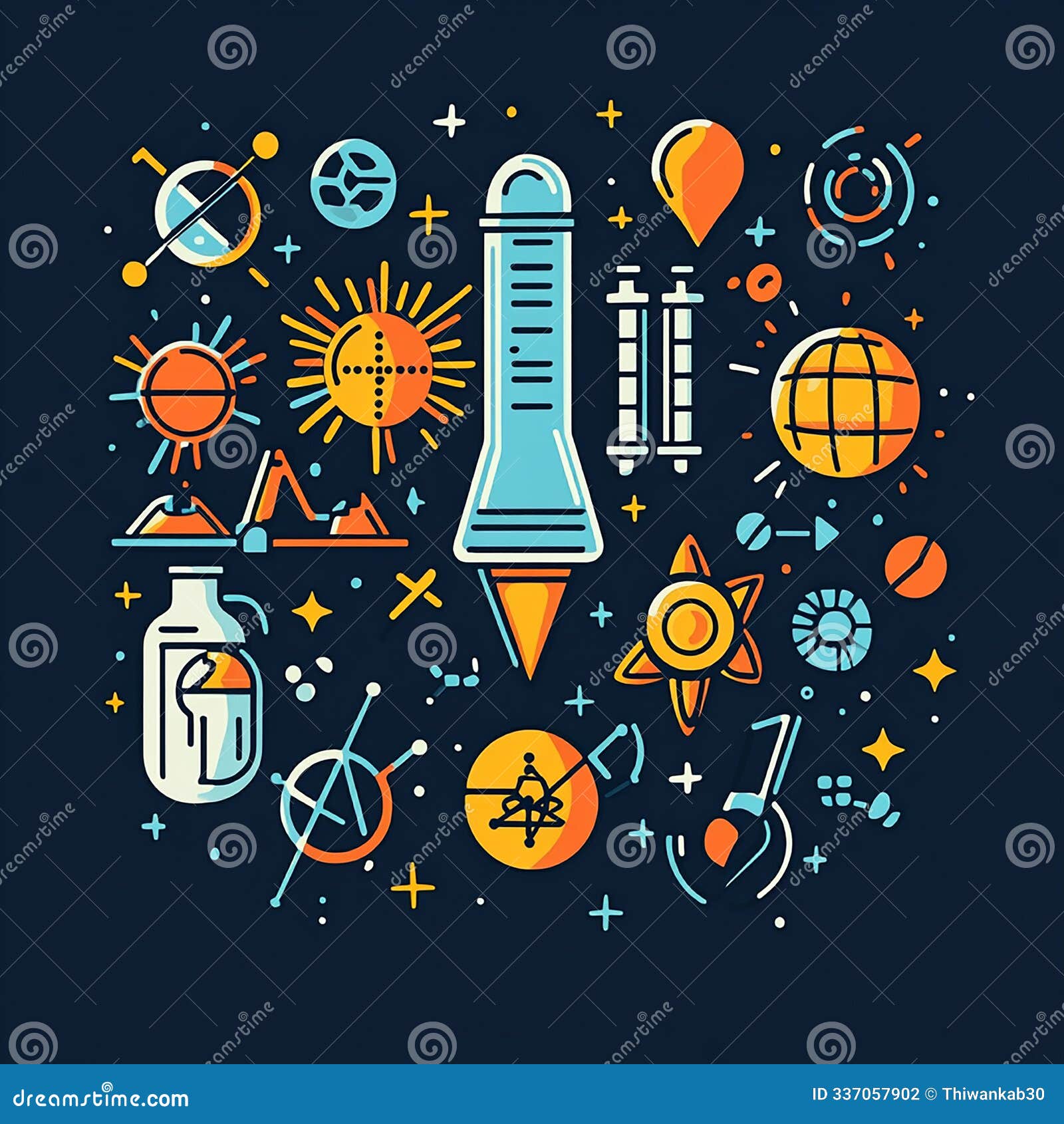 STEM Icons: Science, Technology, Engineering, and Math Symbols Stock ...