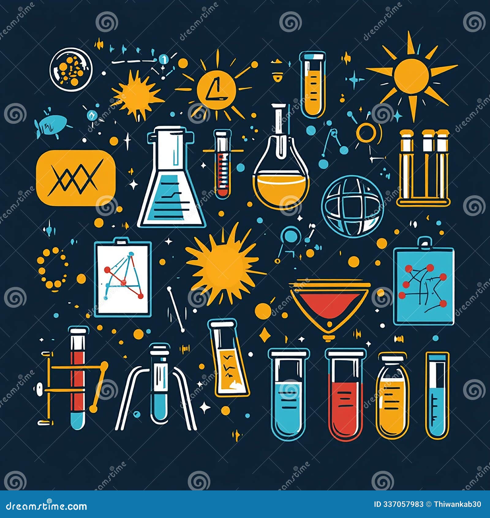 STEM Icons: Science, Technology, Engineering, and Math Symbols Stock ...