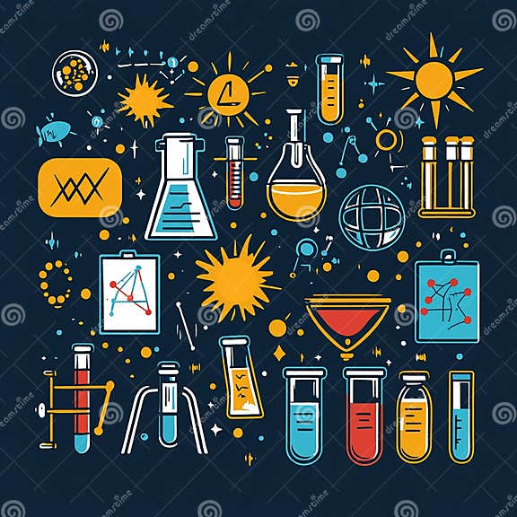 STEM Icons: Science, Technology, Engineering, and Math Symbols Stock ...