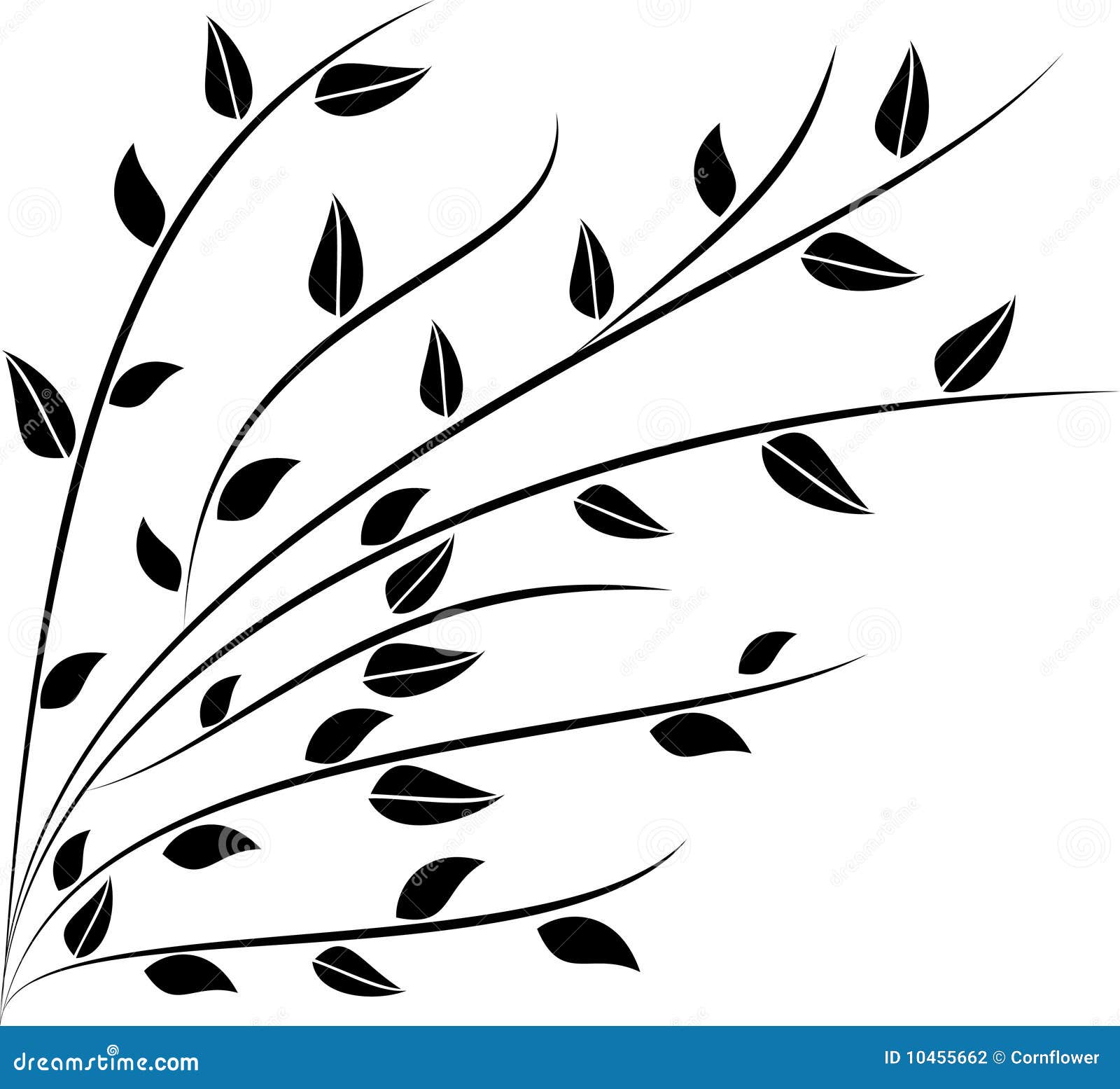 Stem with leaf stock illustration. Illustration of flora - 10455662
