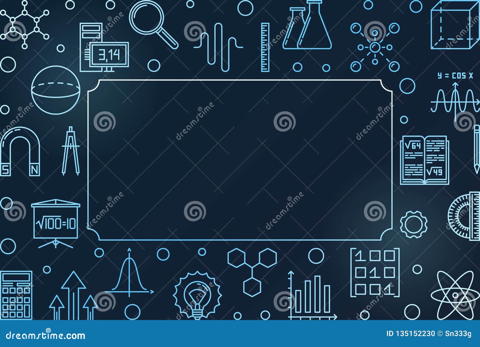 STEM Learning Blue Modern Horizontal Frame. Vector Illustration Stock ... STEM Learning Blue Modern Horizontal Frame. Vector Illustration Stock ...