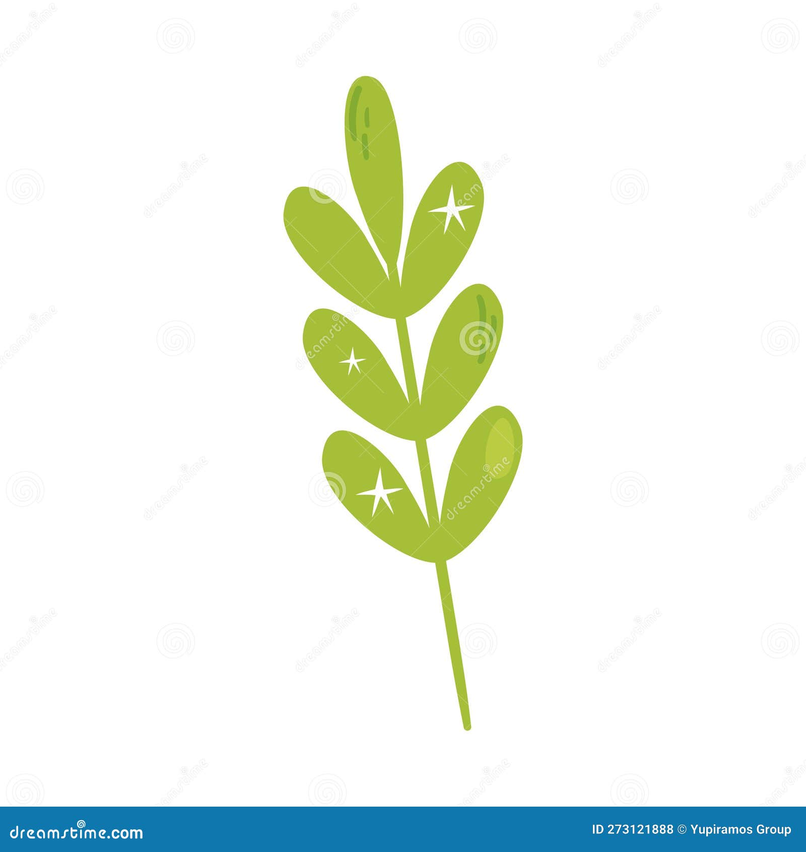Stem with leaves stock vector. Illustration of botanical - 273121888