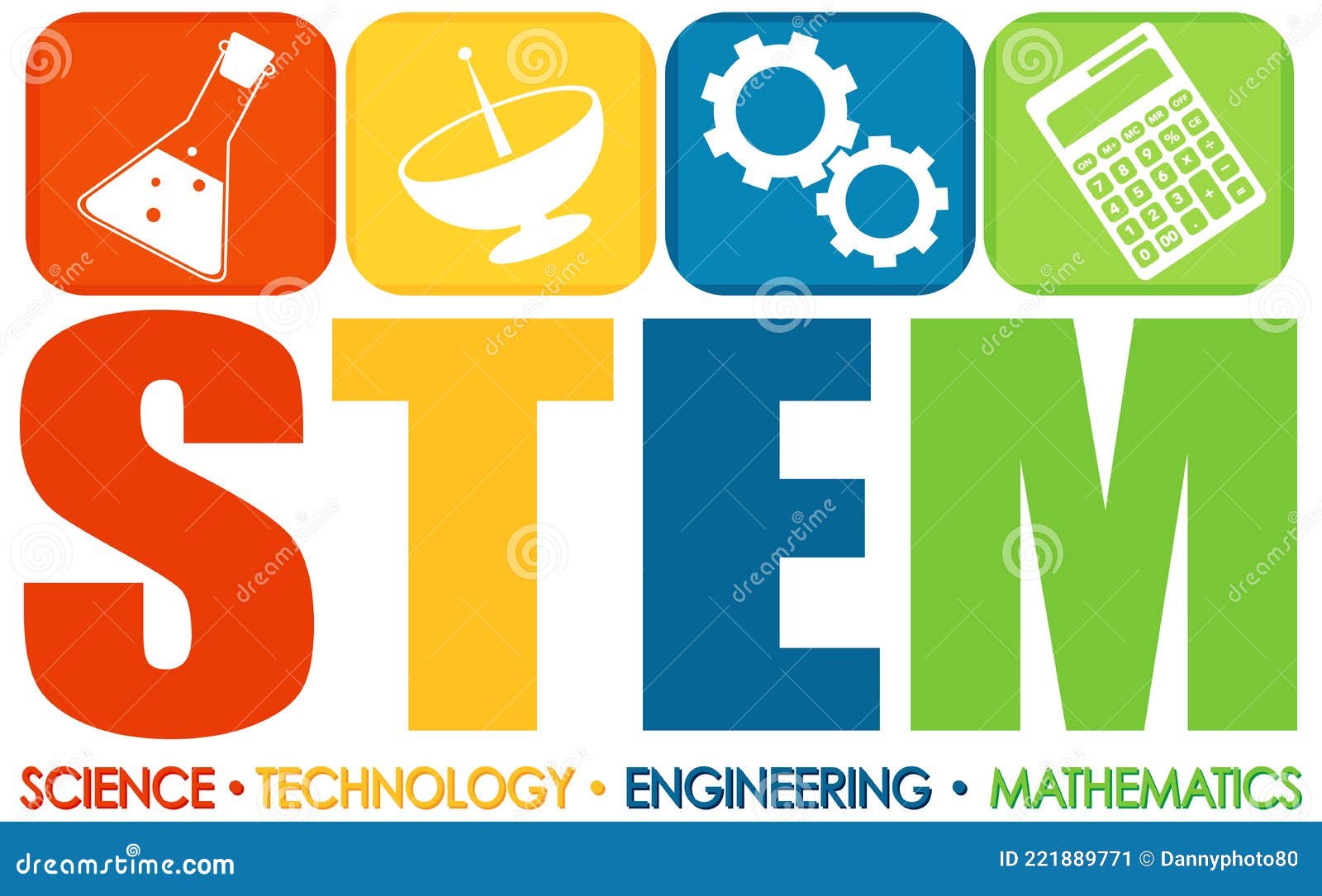 STEM Logo with Education and Learning Icon Elements Stock Vector ...