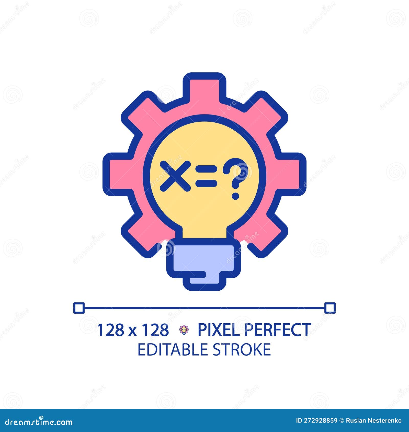 STEM in Mathematics Pixel Perfect RGB Color Icon Stock Vector ...
