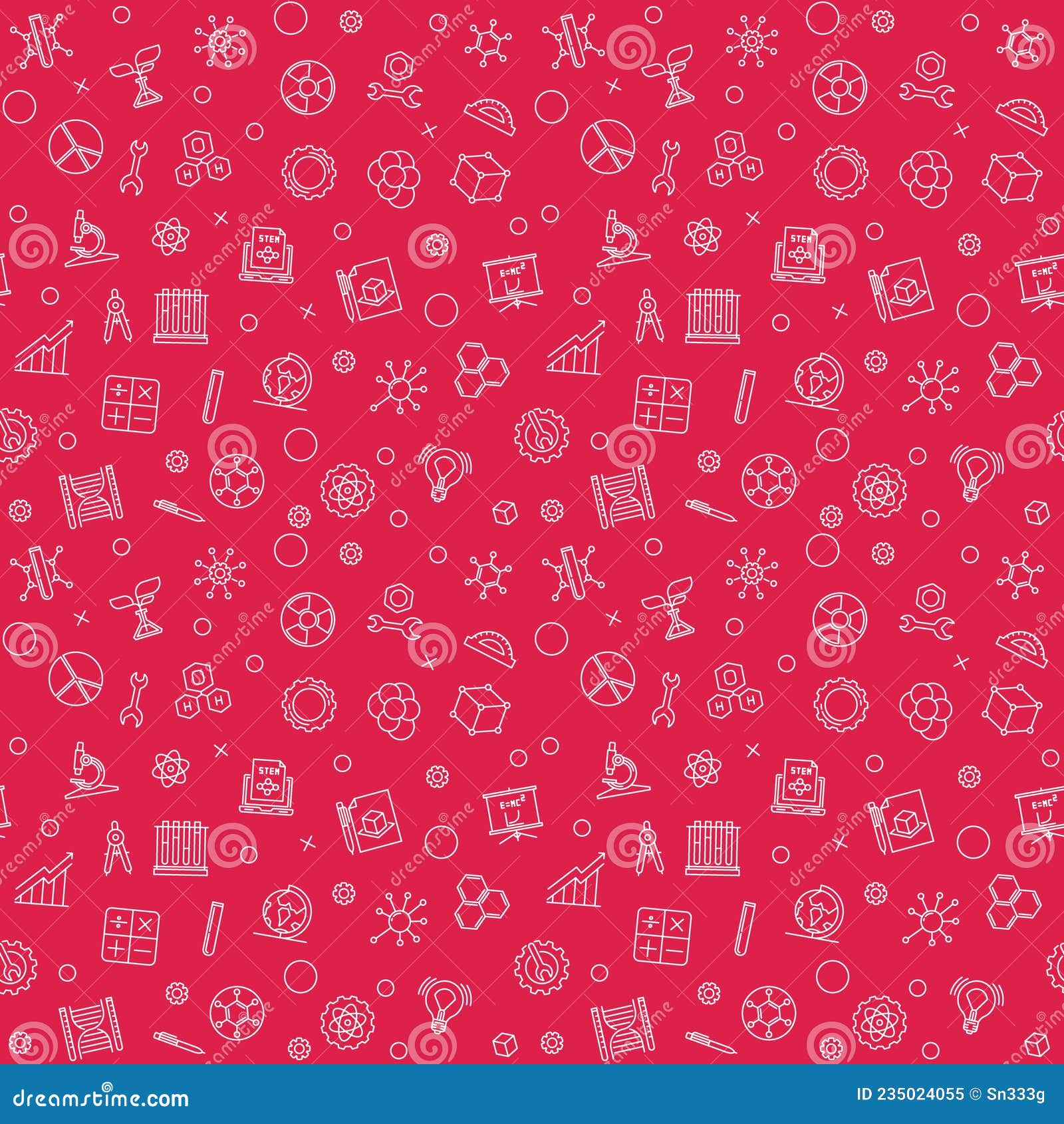 STEM Minimal Seamless Background - Vector Concept Pattern Stock Vector ...