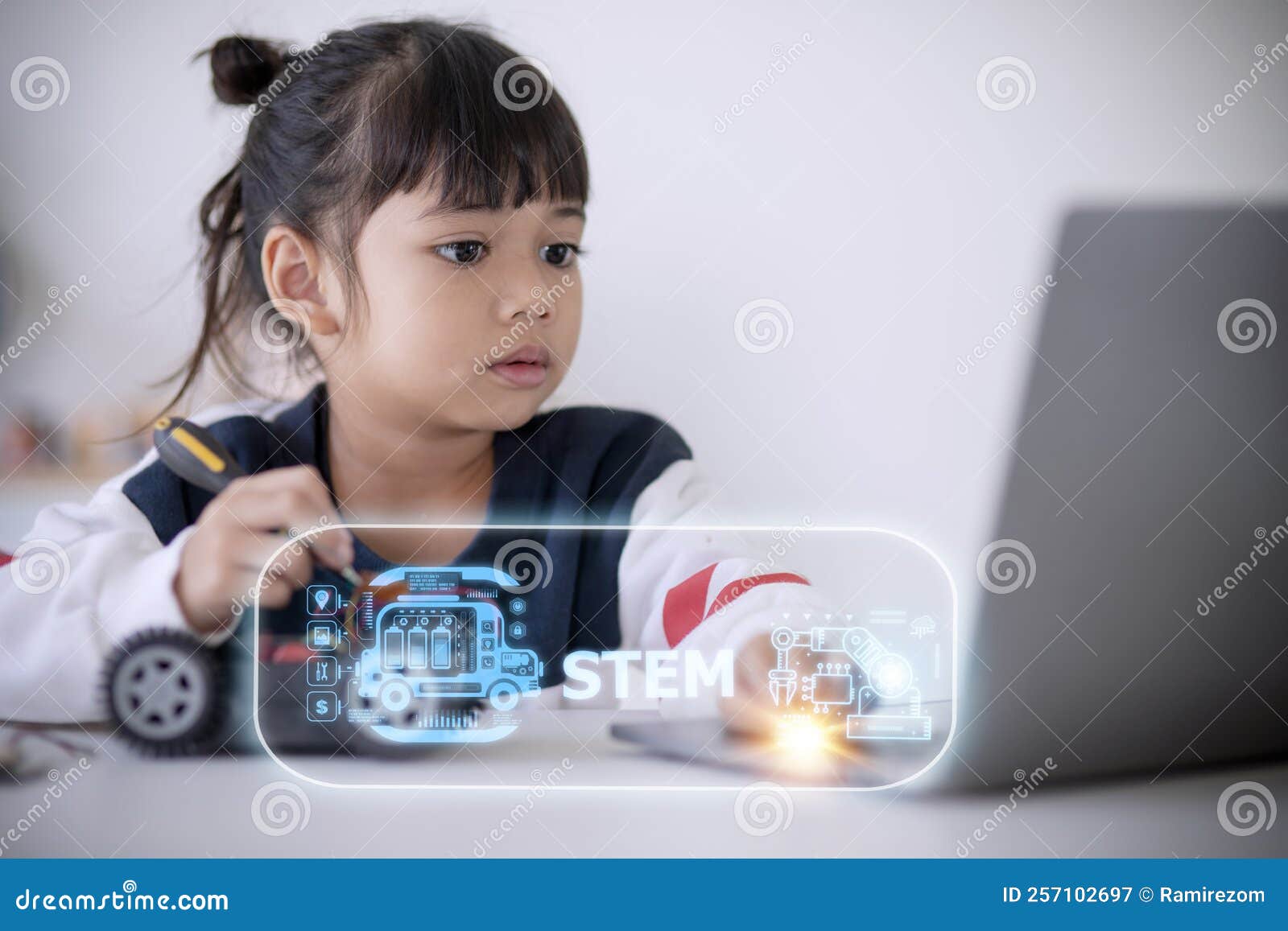 STEM School Kids Learning Education Technology Building Robot Car Creative Ideas Construction ...