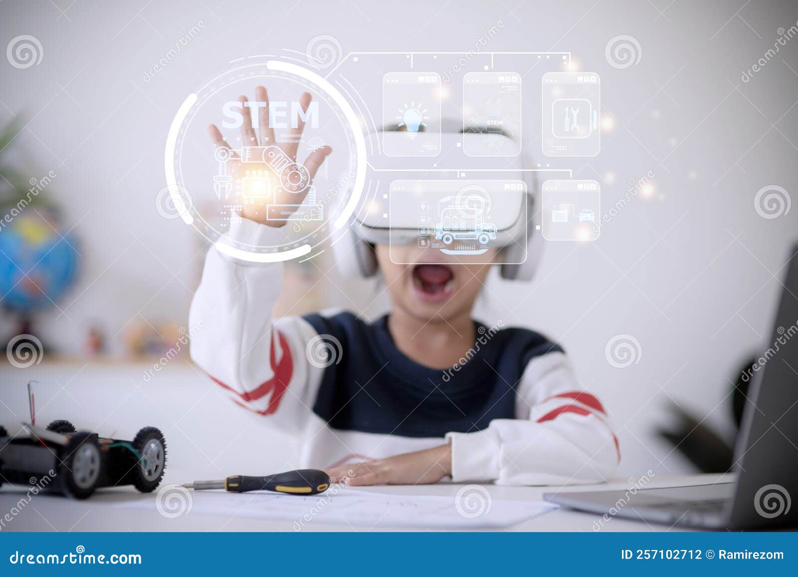 STEM School Kids Learning Education Technology Building Robot Car ...