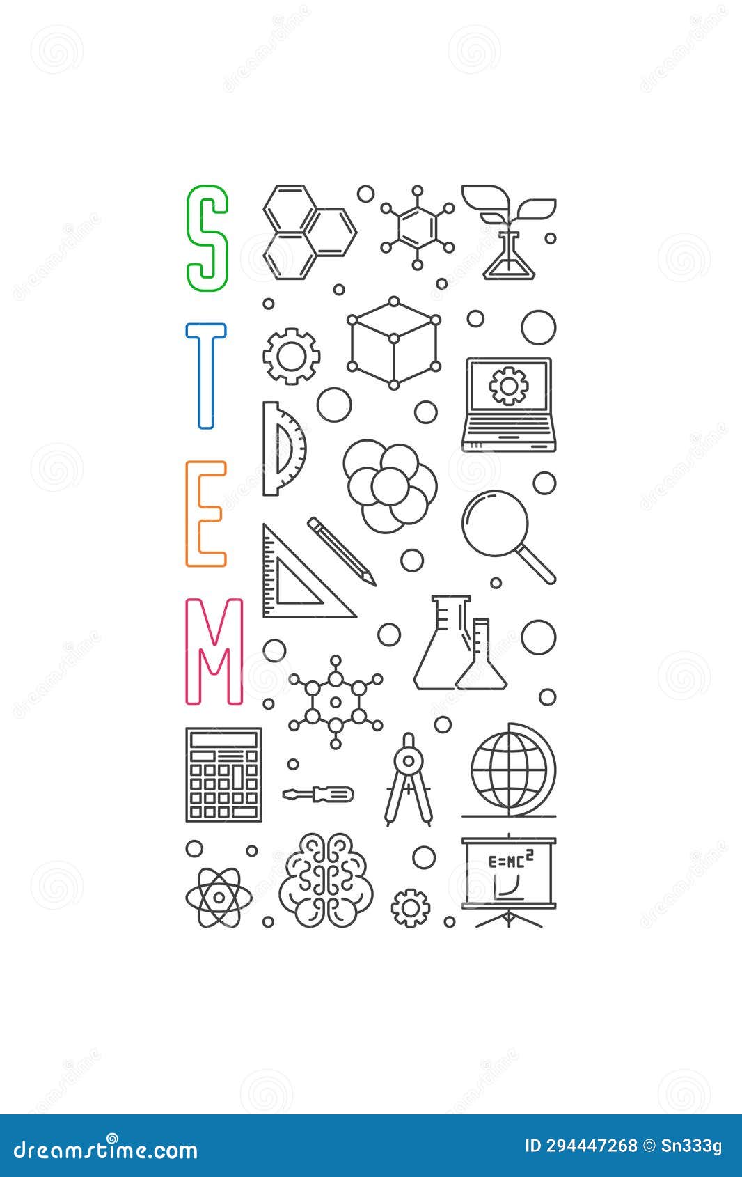STEM - Science, Technology, Engineering and Math Vector Simple Concept ...