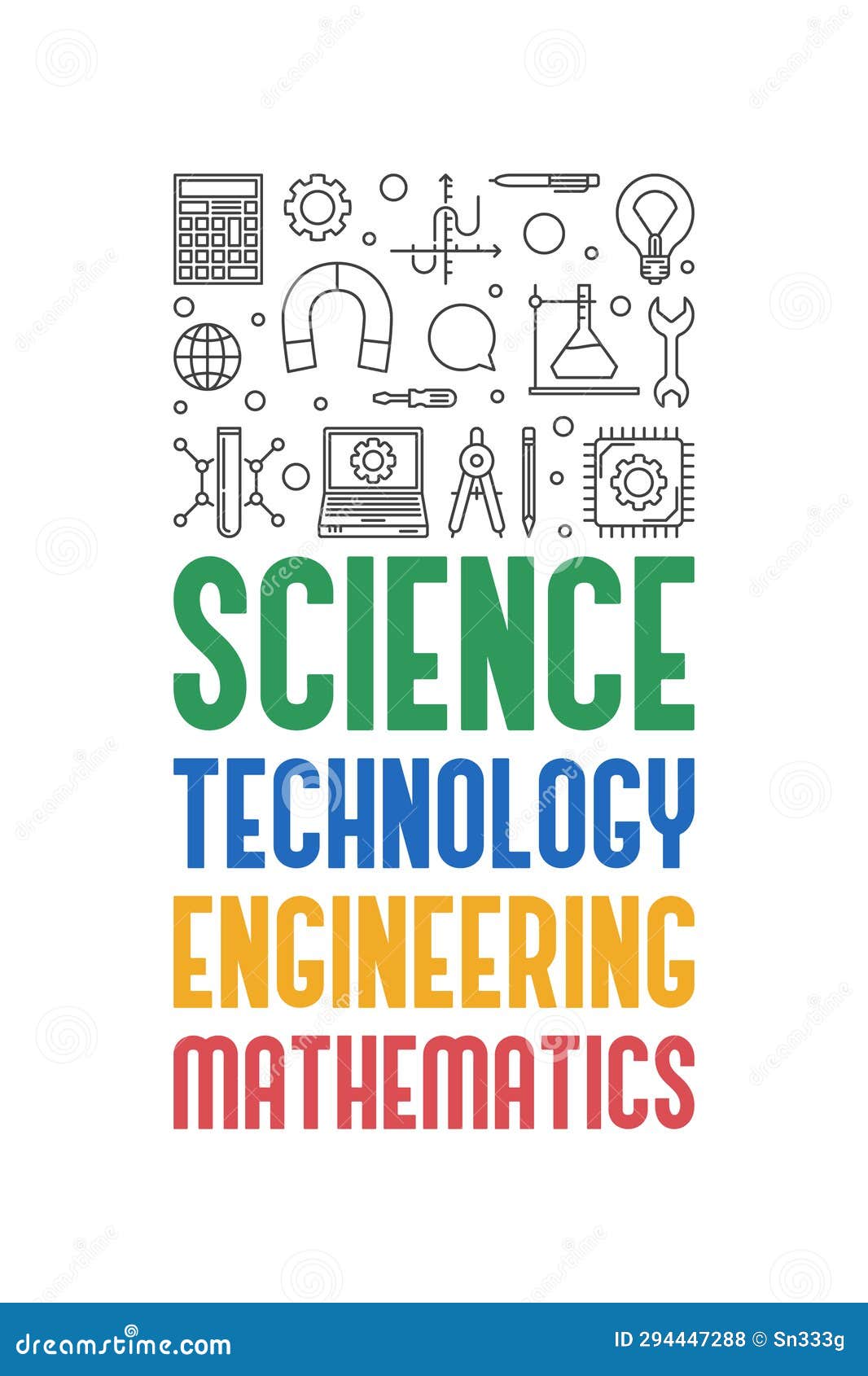 STEM - Science, Technology, Engineering and Mathematics Vector Concept ...