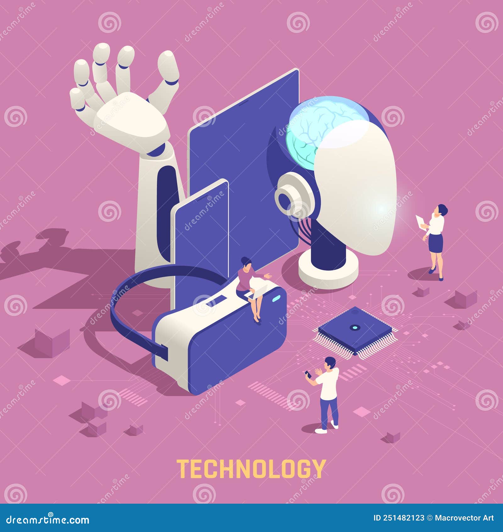 STEM Technology Education Composition Stock Vector - Illustration of ...