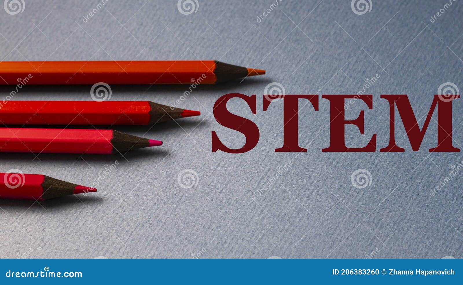 STEM - Text on Gray Paper with Red Pencils Lying Next To Stock Photo ...