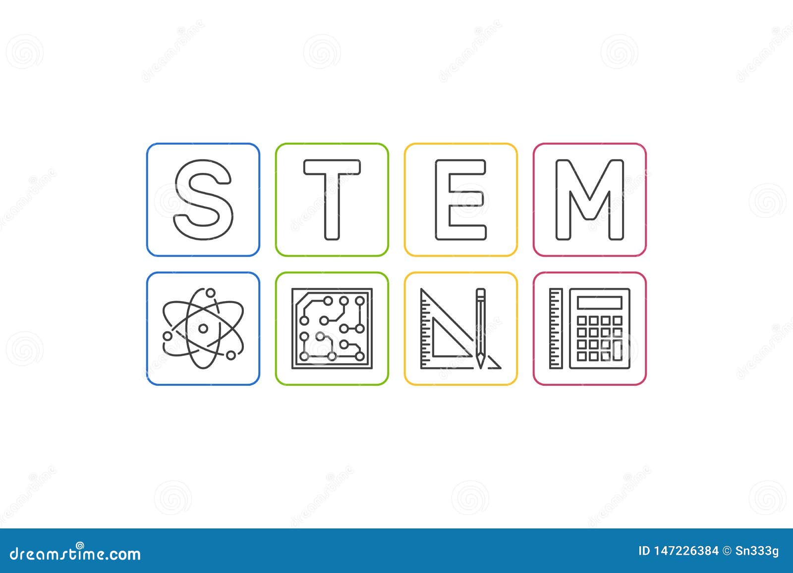 STEM Vector Concept Science and Mathematics Illustration Stock Vector ...