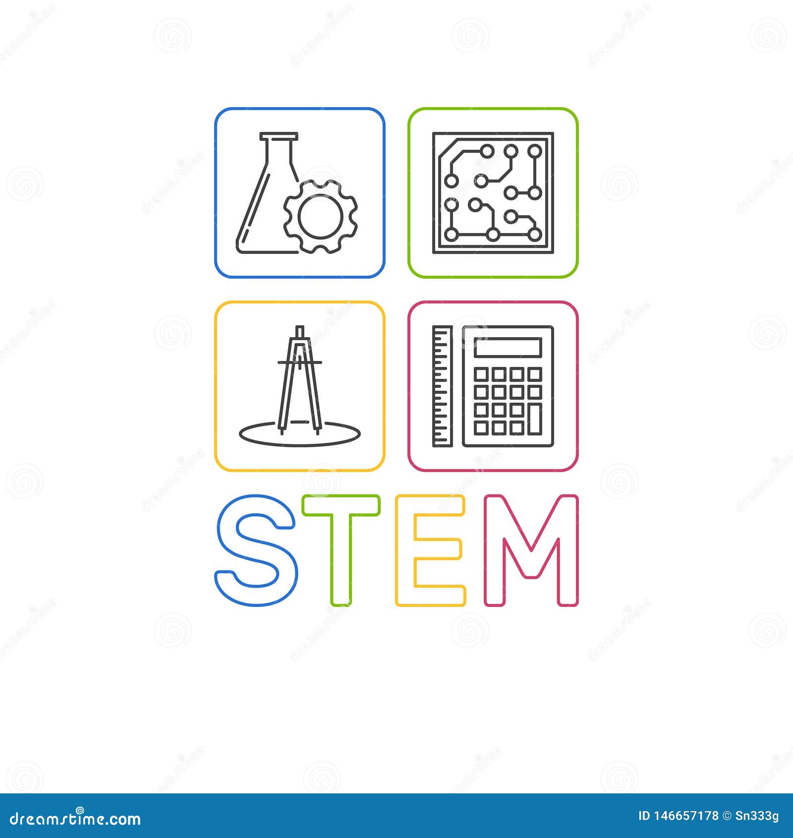 STEM Word with Icons Vector Modern Outline Illustration Stock Vector ... STEM Word with Icons Vector Modern Outline Illustration Stock Vector ...