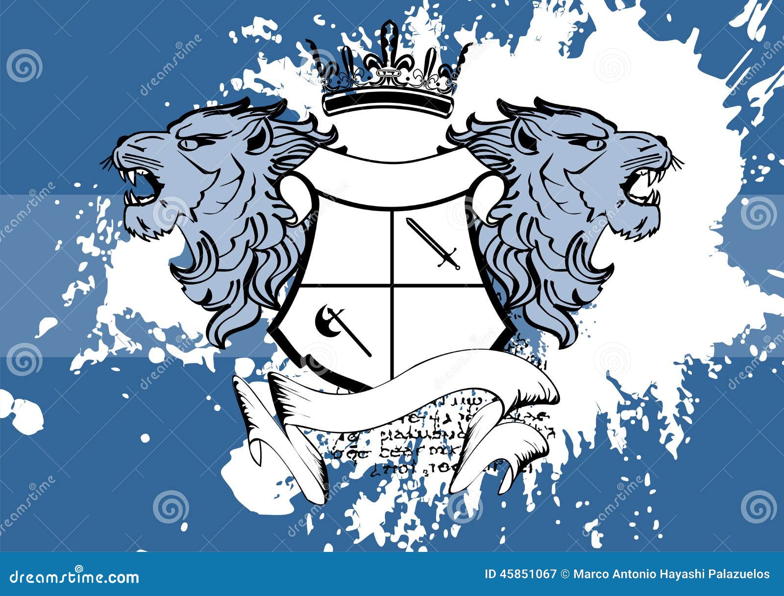 Stemma Araldica Background6 Della Testa Del Leone Illustrazione di ...