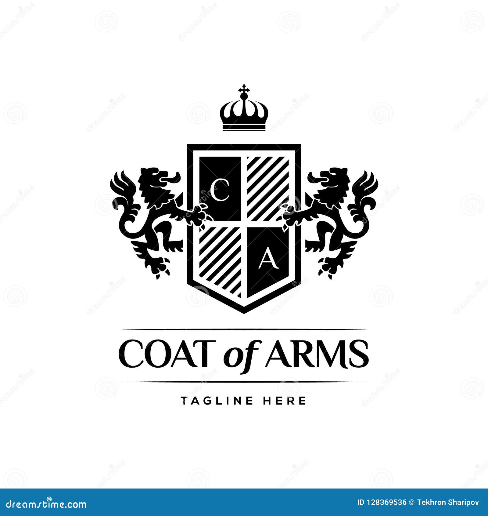 Stemma Logo Design Concept Di Lusso Araldico Illustrazione Vettoriale ...