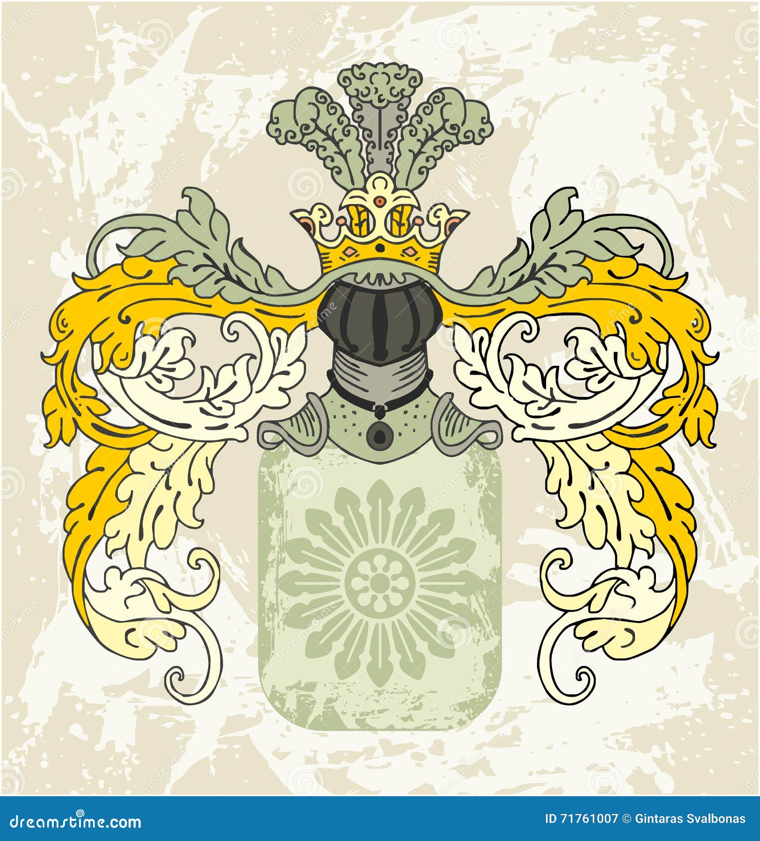 Stemma Medievale Con Il Casco Del Cavaliere Illustrazione Vettoriale ...