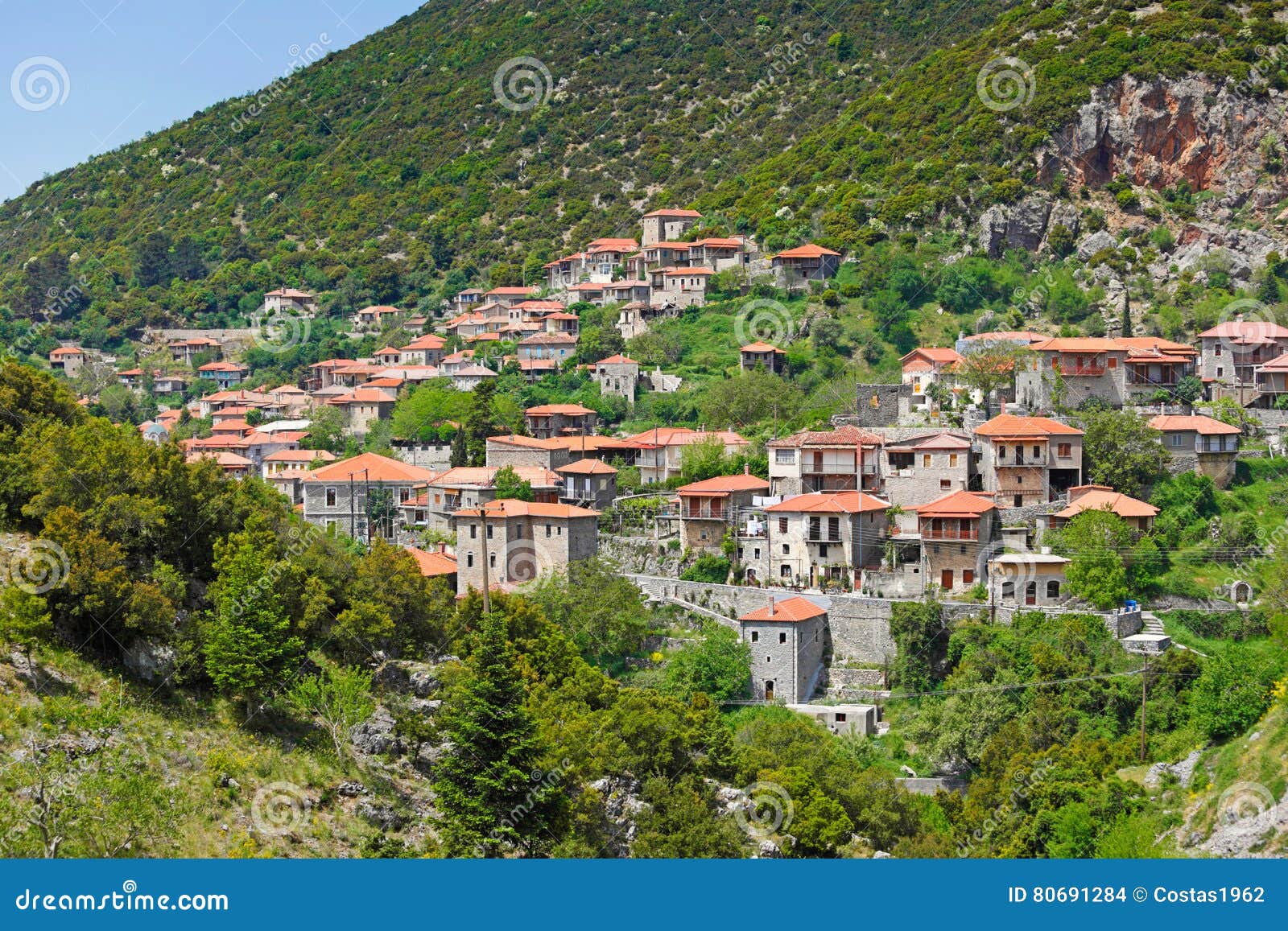 Stemnitsa, Grèce photo stock. Image du historique, construction - 80691284