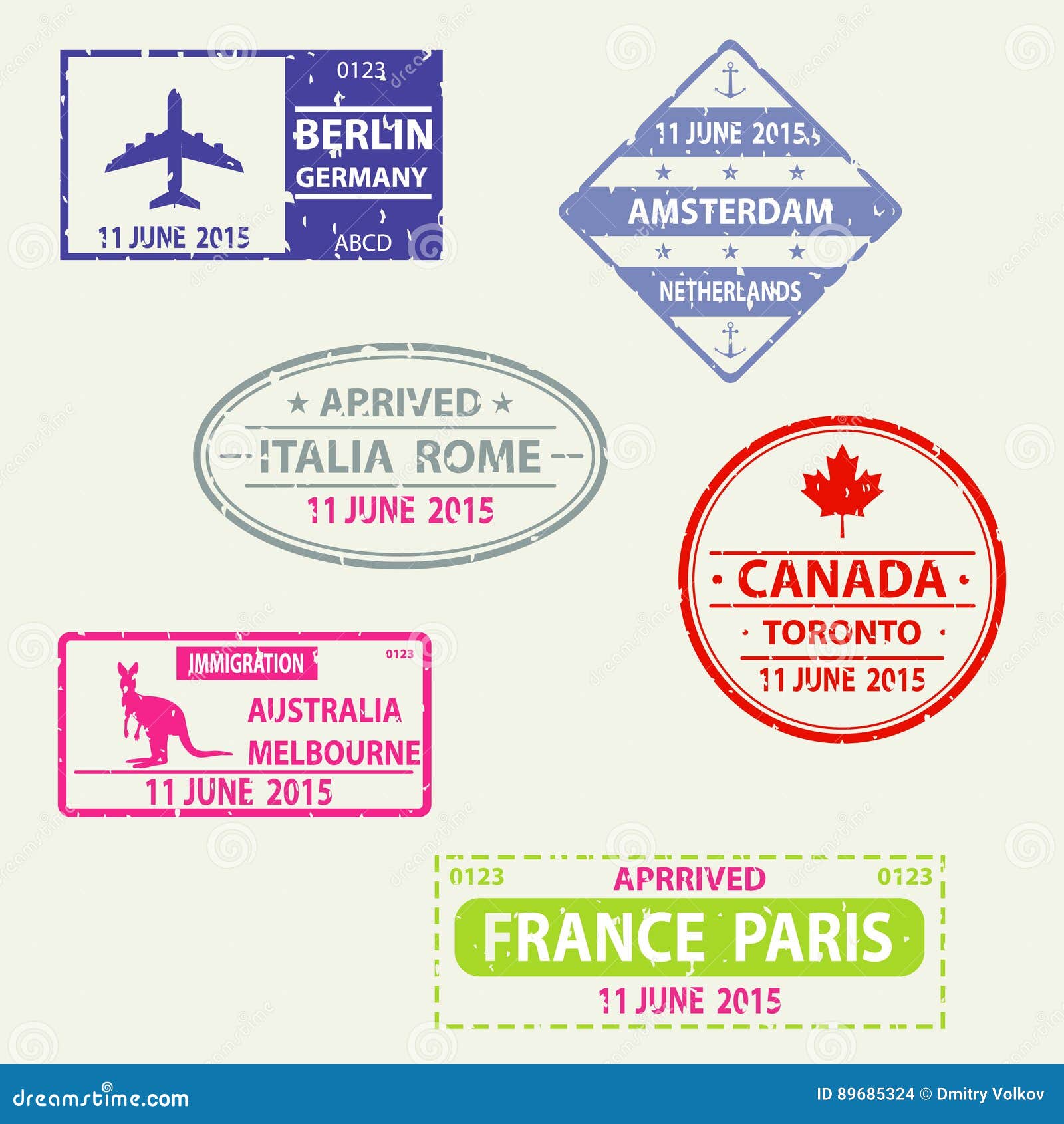 Stempel im Pass, Visum vektor abbildung. Illustration von geschäft ...