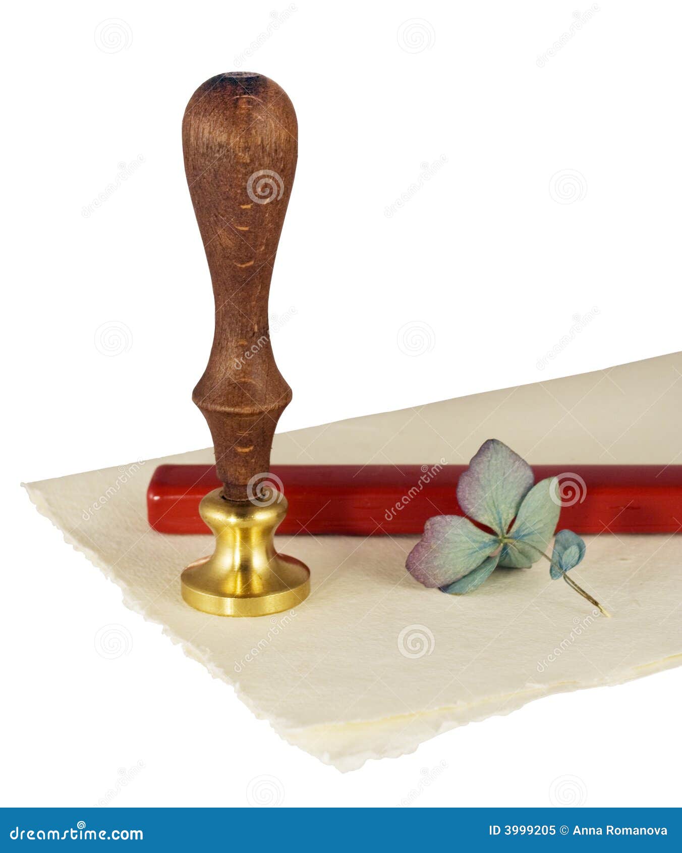 Stempel und Papier stockbild. Bild von papier, getrennt - 3999205