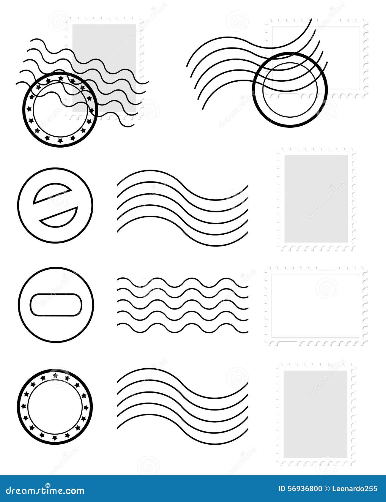 Stempel und Poststempel vektor abbildung. Illustration von tinte - 56936800