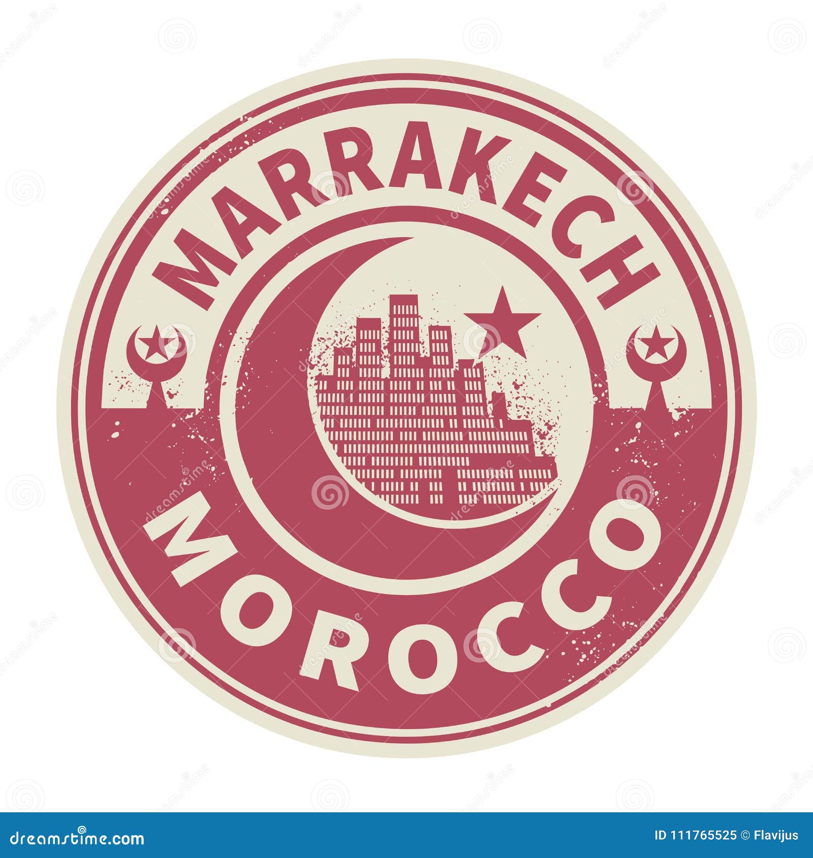 Stempeln Sie Oder Emblem Mit Text Marrakesch, Marokko Nach Innen Vektor ...