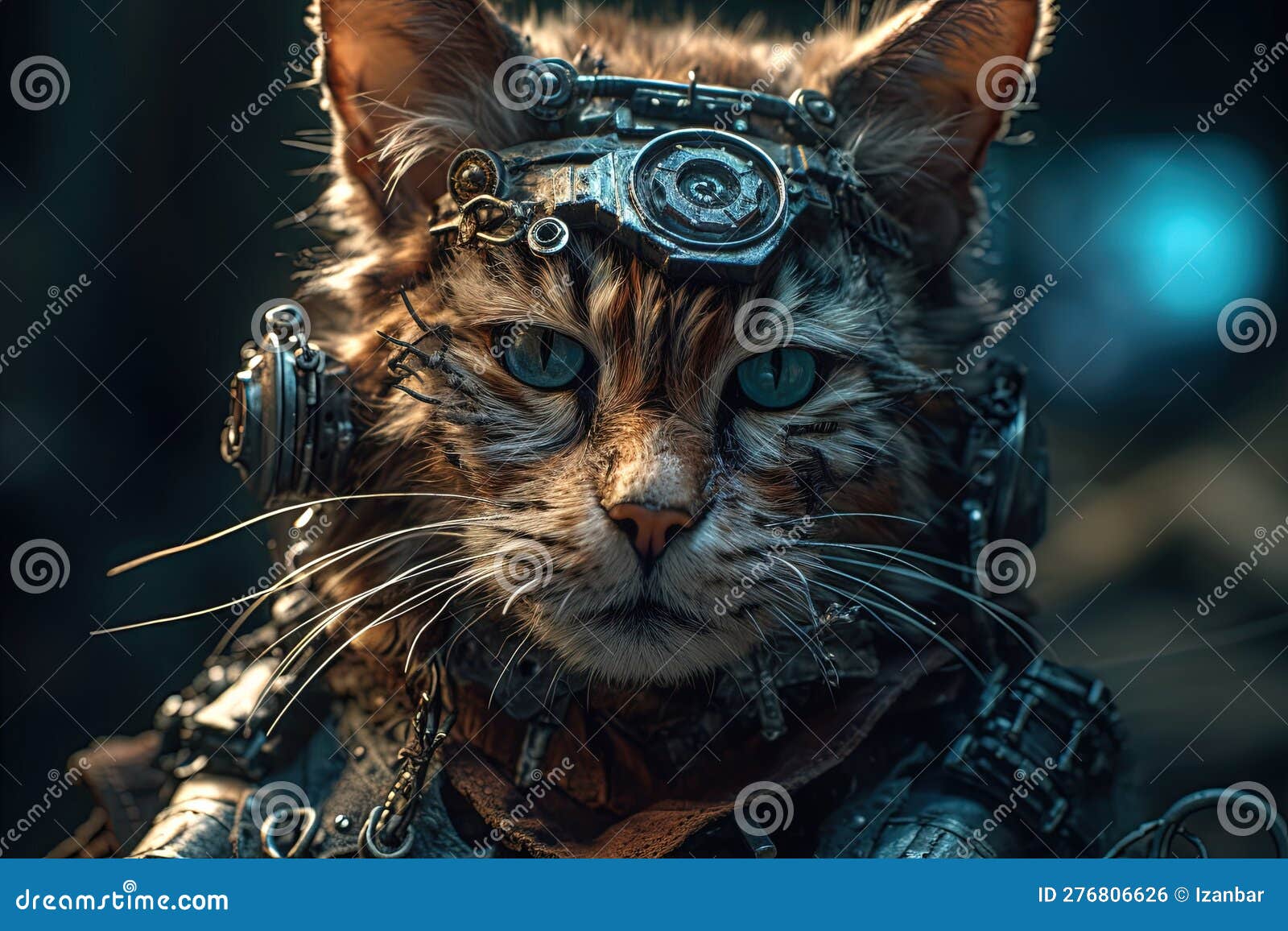 Stempunk Robot Mechanical Cat Illustration Generative Ai Stock ...