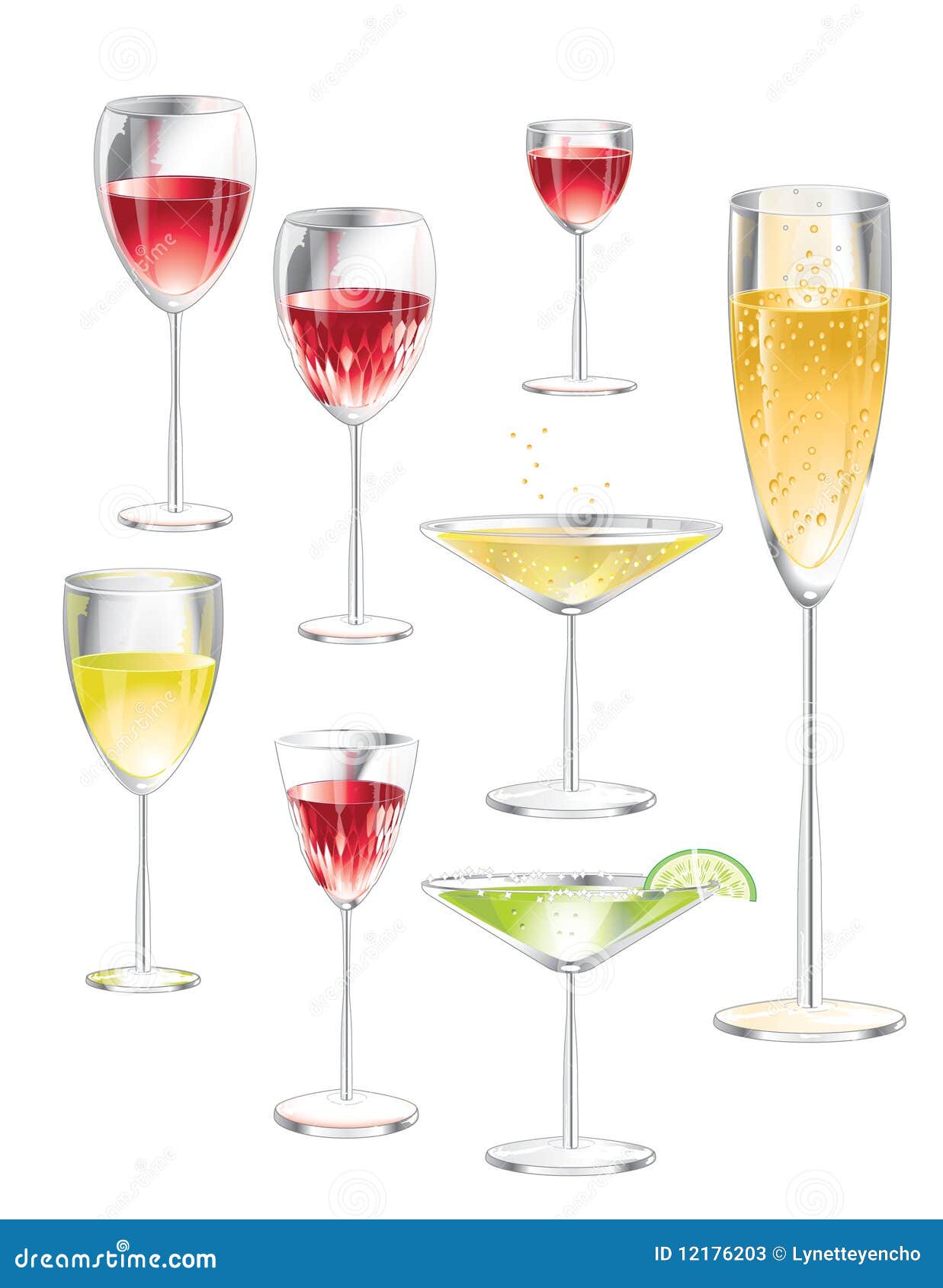 Stemware stock vector. Illustration of wine, glasses - 12176203