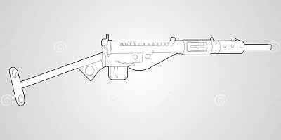 Sten submachine gun stock vector. Illustration of arms - 132480262