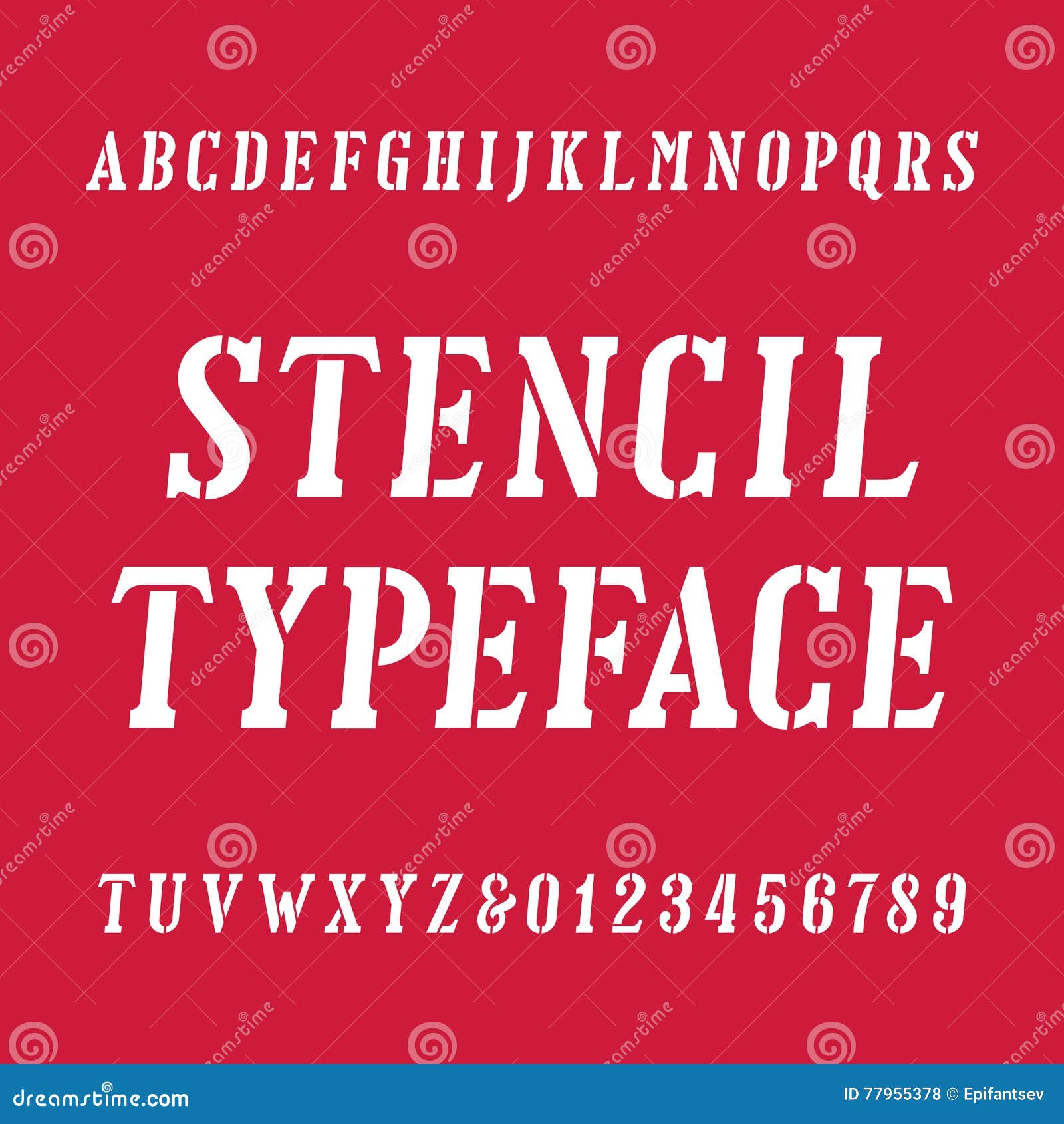 Stencil Alphabet Font. Type Letters And Numbers On Camo Background ...
