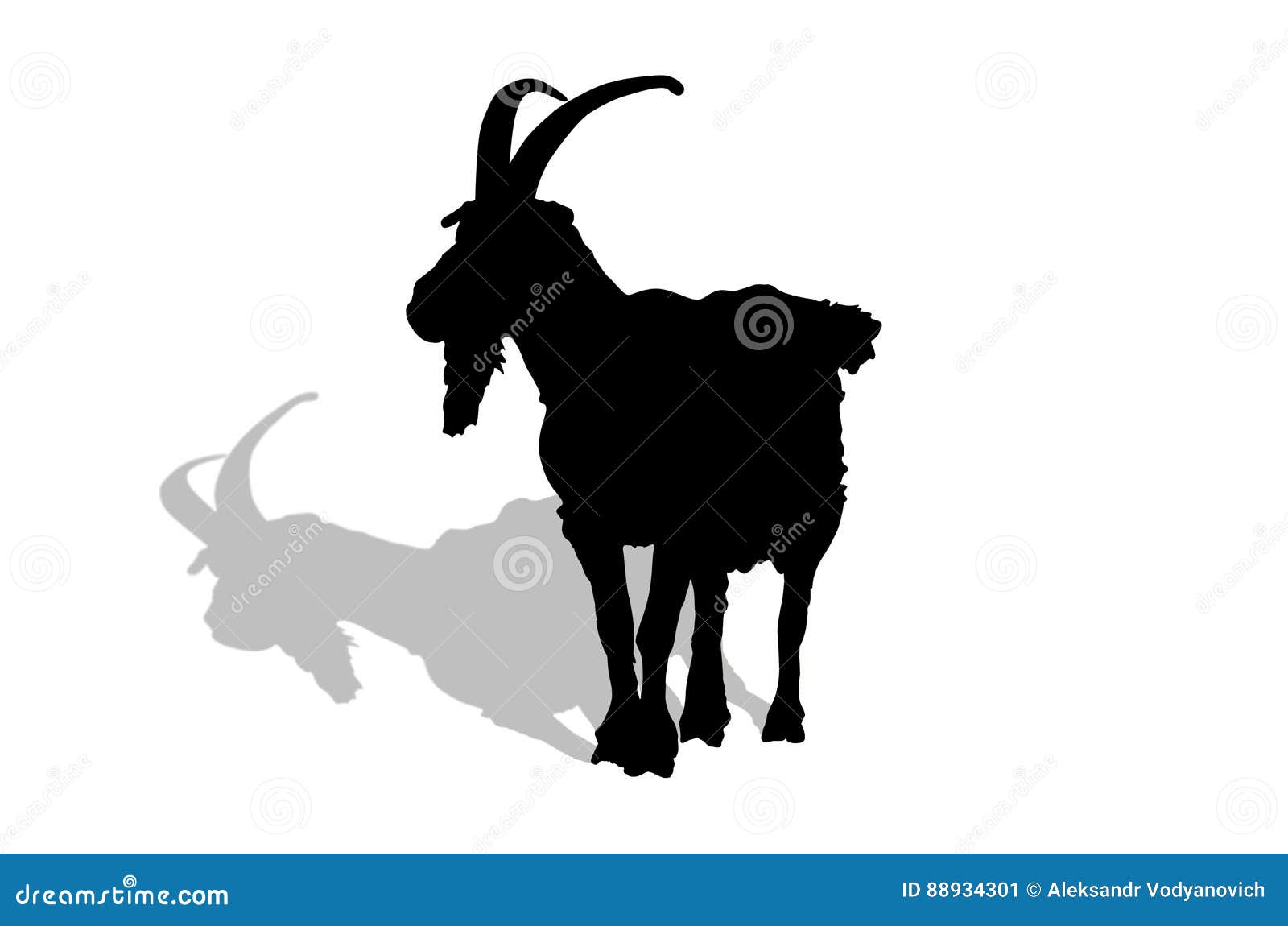 The Stencil of the Black Goat with a Shadow Stock Illustration ...