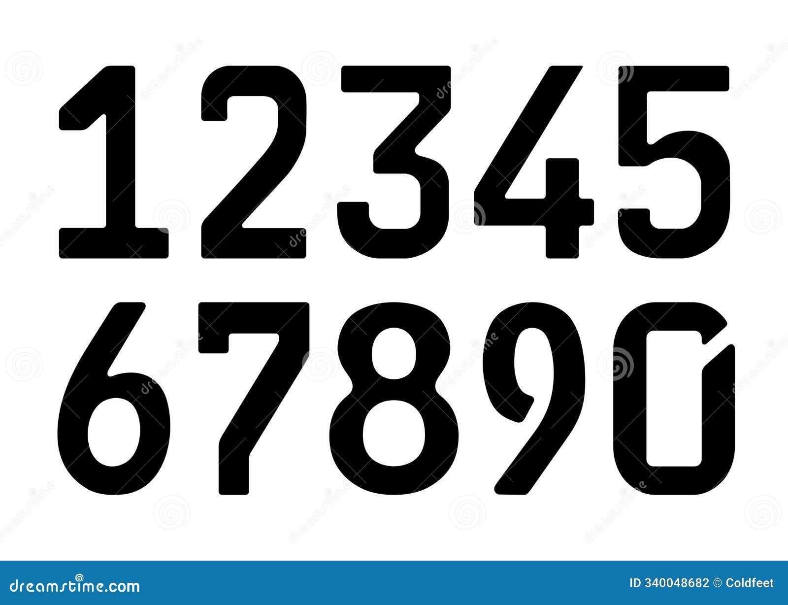 3D Black Numbers 2025 Isolated On White Background. Year 2025 Date ...