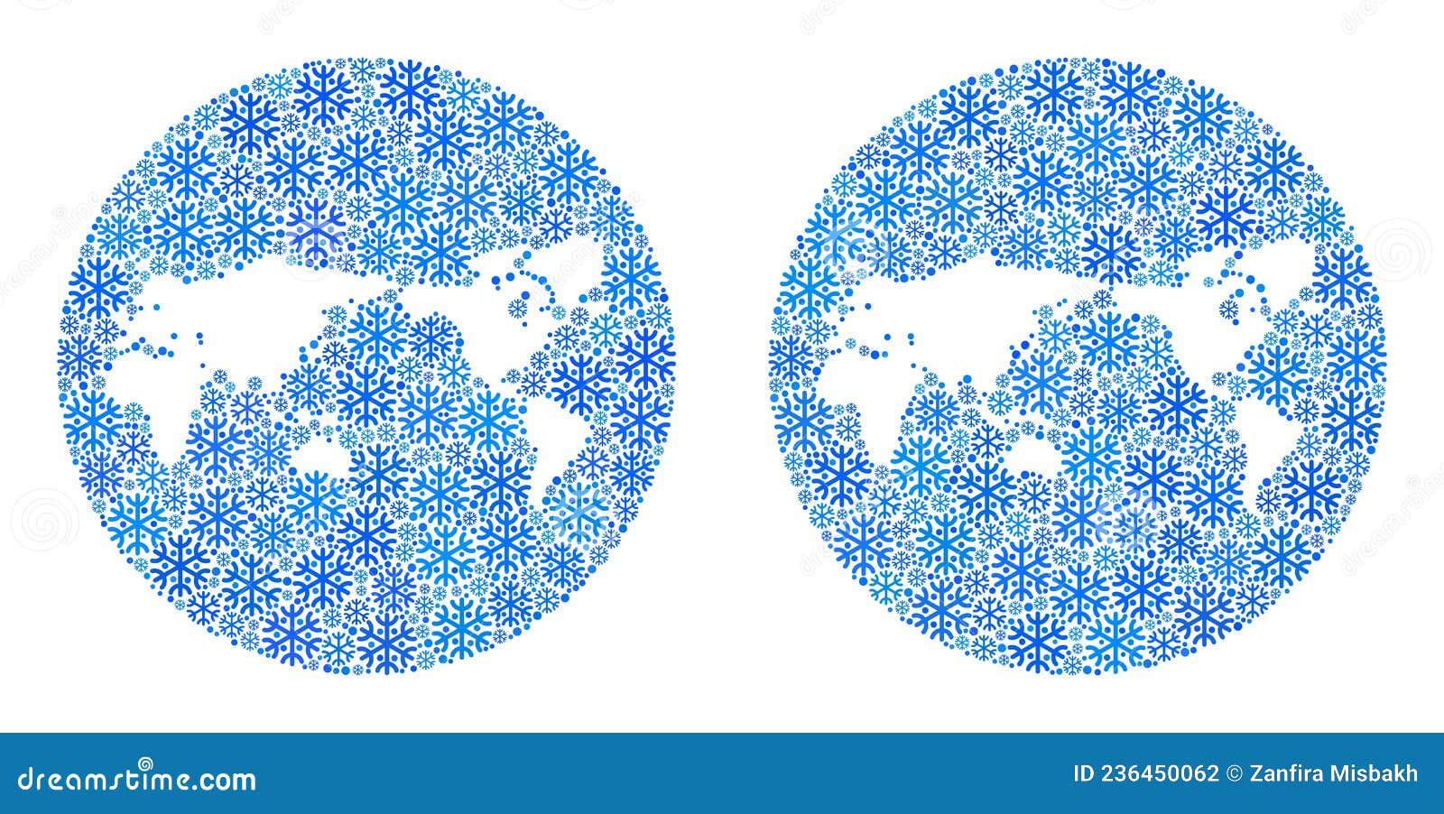 Stencil Circle World Map - Snow Flakes Mosaic with Empty Space Stock ...