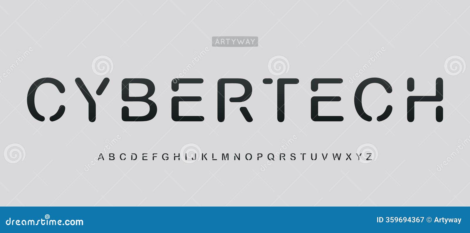 Stencil Cyber Tech Alphabet, Modern Futuristic Font For Cybersecurity ...