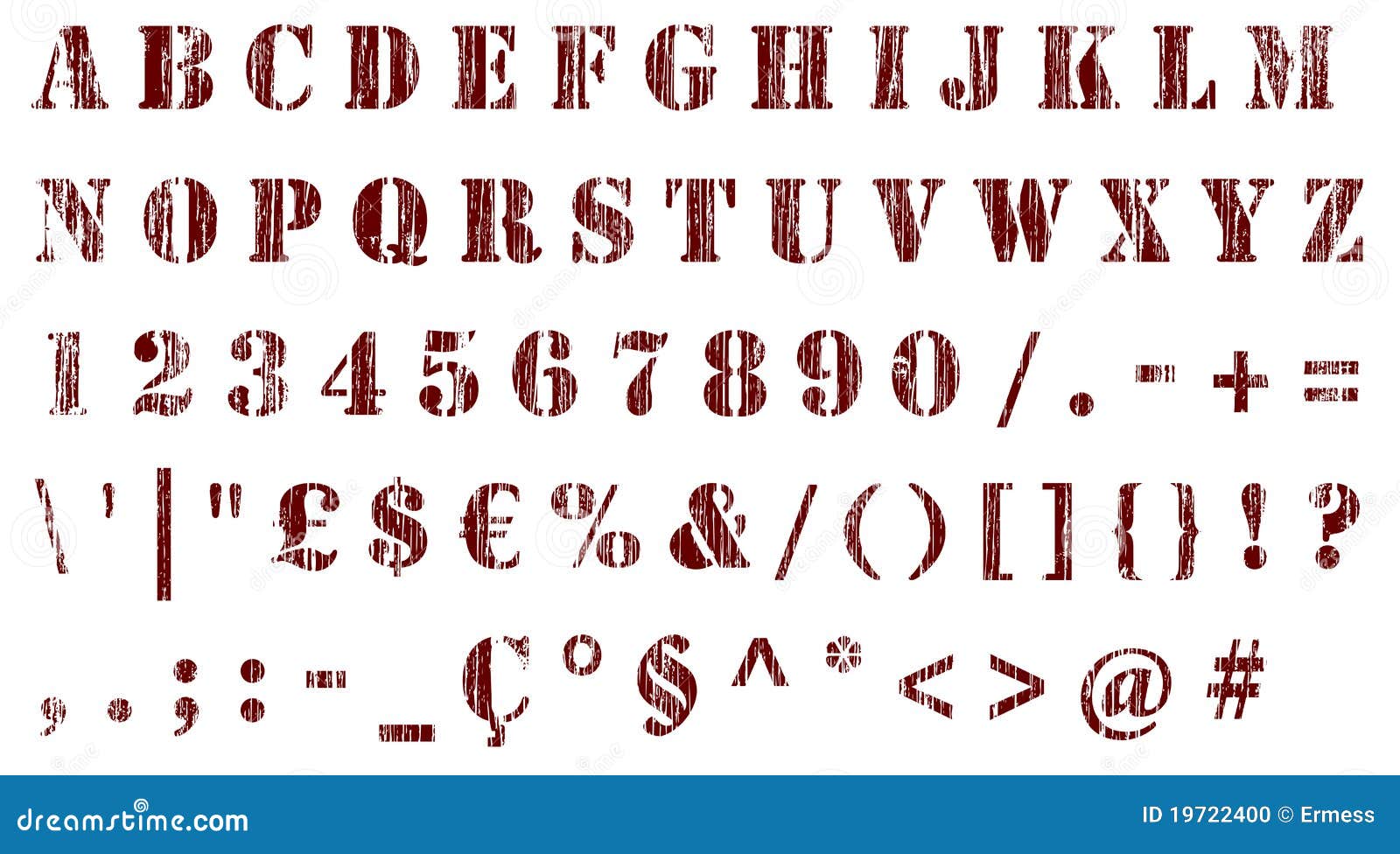 Stencil Distressed Characters Stock Vector - Illustration of assortment ...