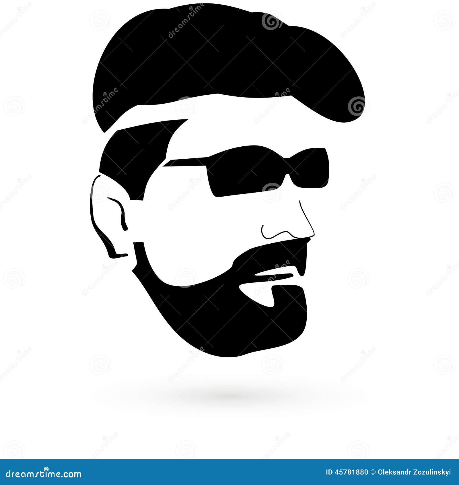 Stencil the Face of a Man. Raster Stock Illustration - Illustration of ...