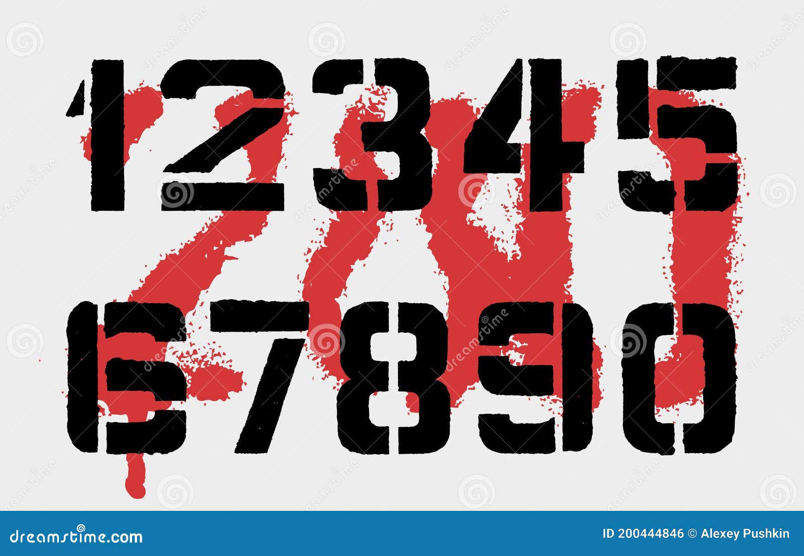 Rough Stencil Alphabet Font. Scratched Type Letters And Numbers ...