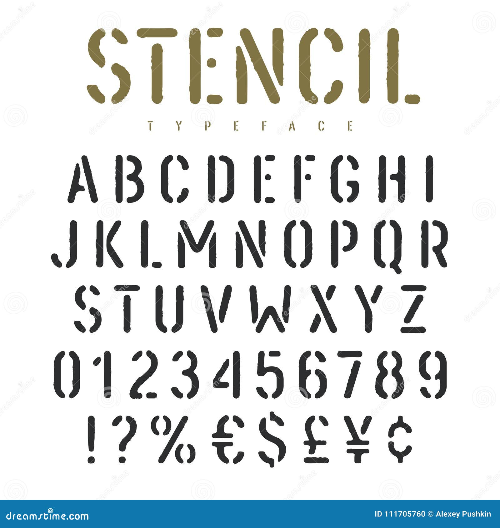Stencil font 003 stock vector. Illustration of grungy - 111705760 Stencil font 003 stock vector. Illustration of grungy - 111705760