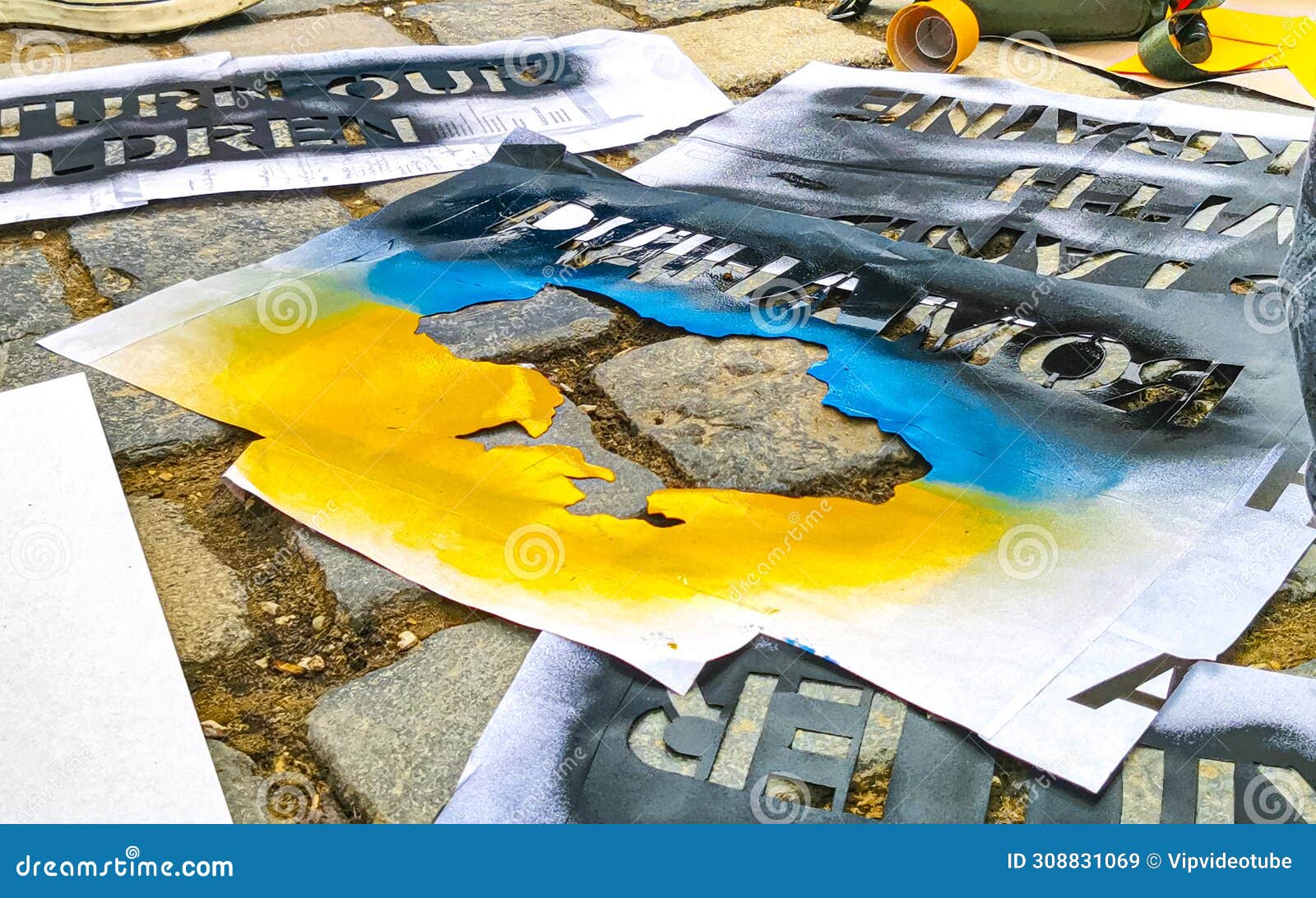 Stencil in the Form of a Map of Ukraine Stock Image - Image of flags ...