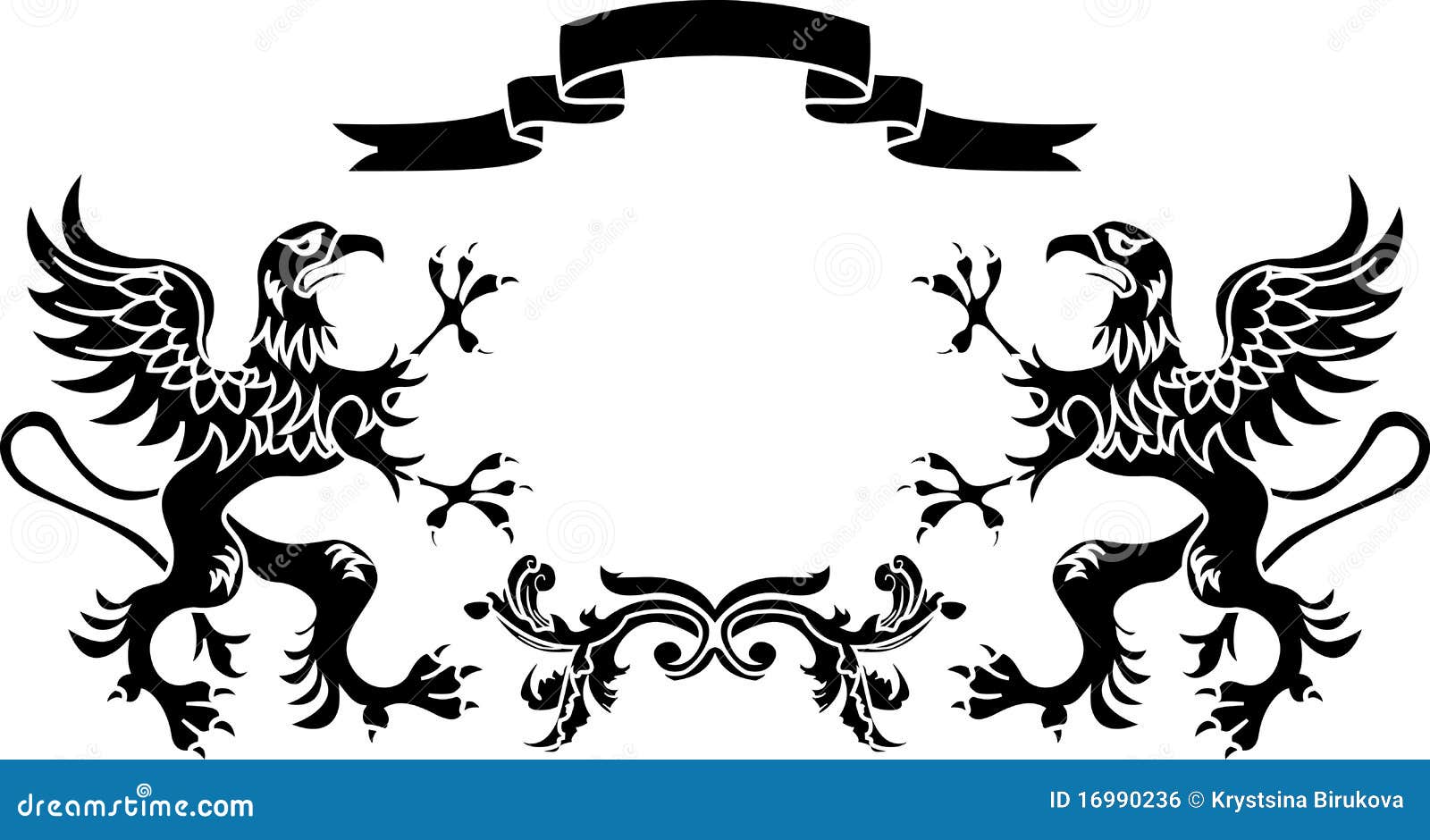 Stencil Framework with Griffins Stock Vector - Illustration of culture ...
