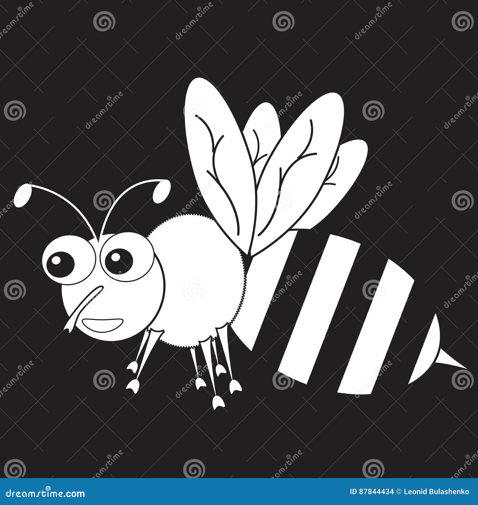 Stencil Funny Ant Cartoon Vector | CartoonDealer.com #87844587