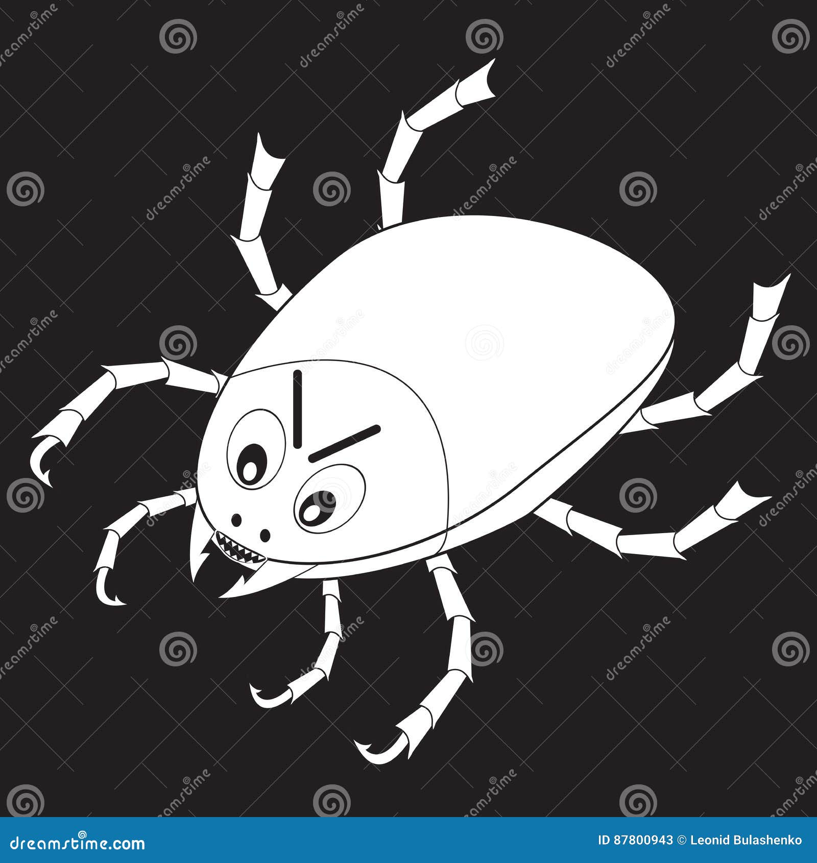 Stencil Funny Ant Cartoon Vector | CartoonDealer.com #87844587