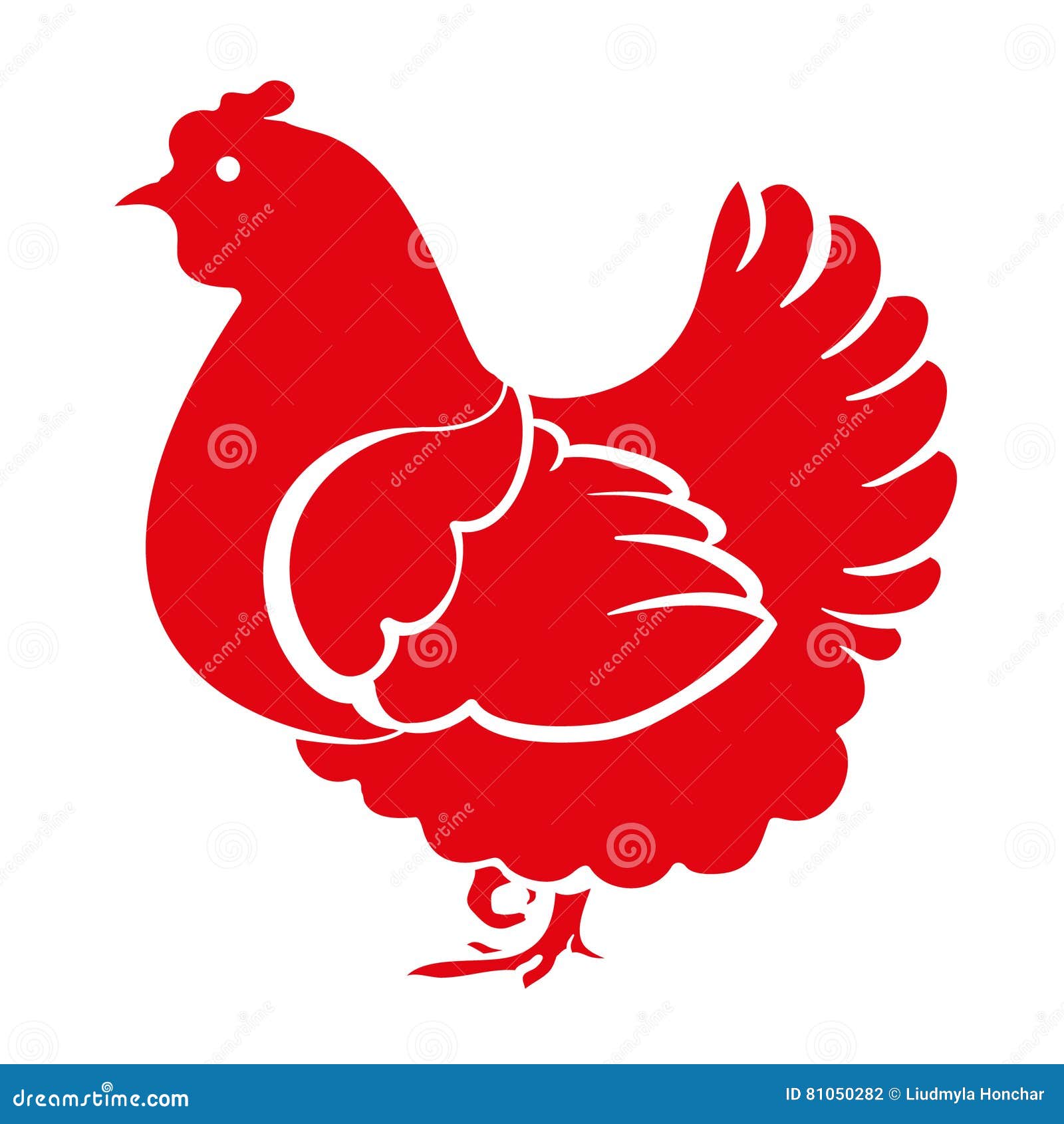 Stencil hen red. stock vector. Illustration of silhouette - 81050282