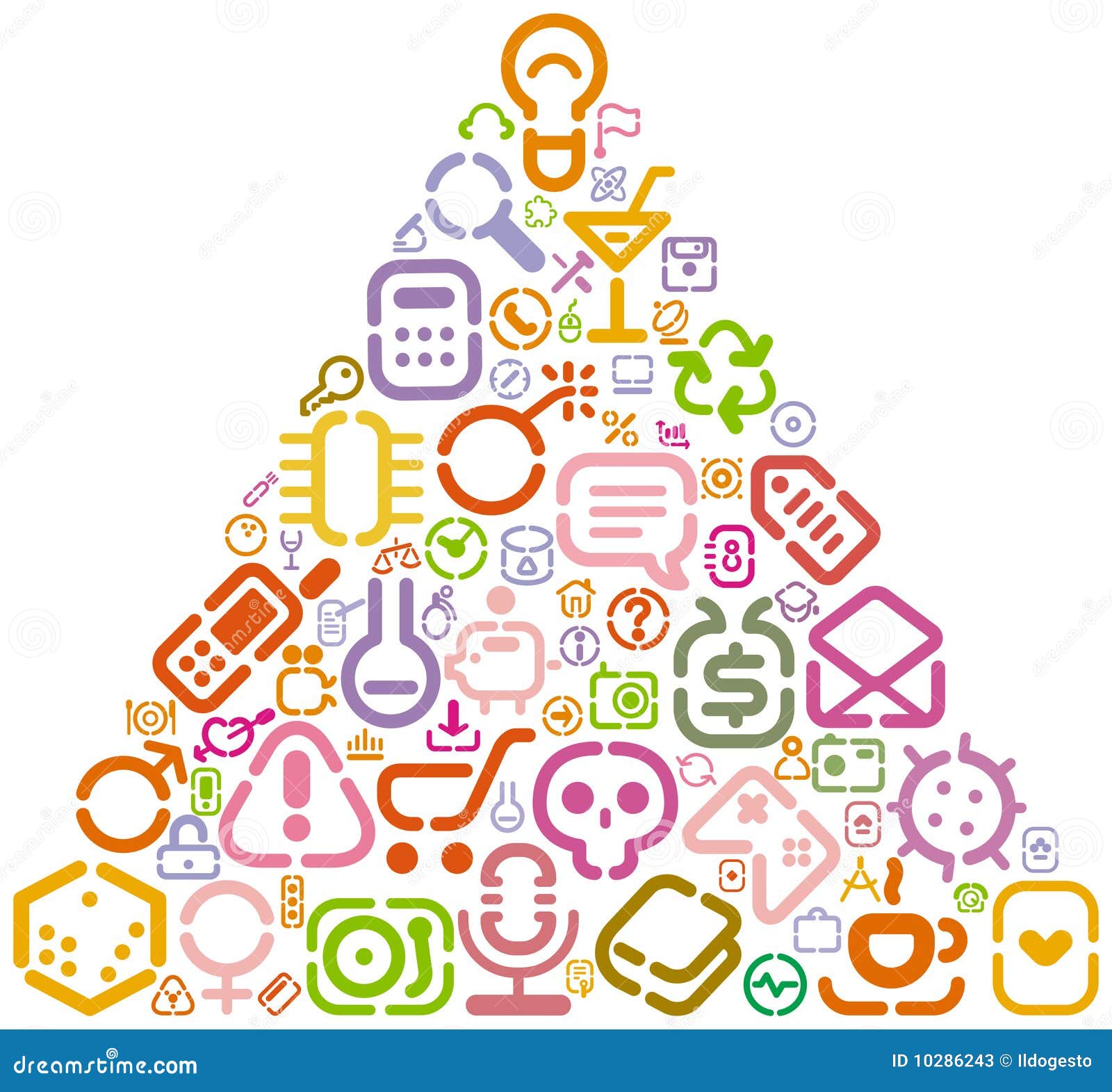 Stencil Icons in Triangle Shape Stock Vector - Illustration of money ...