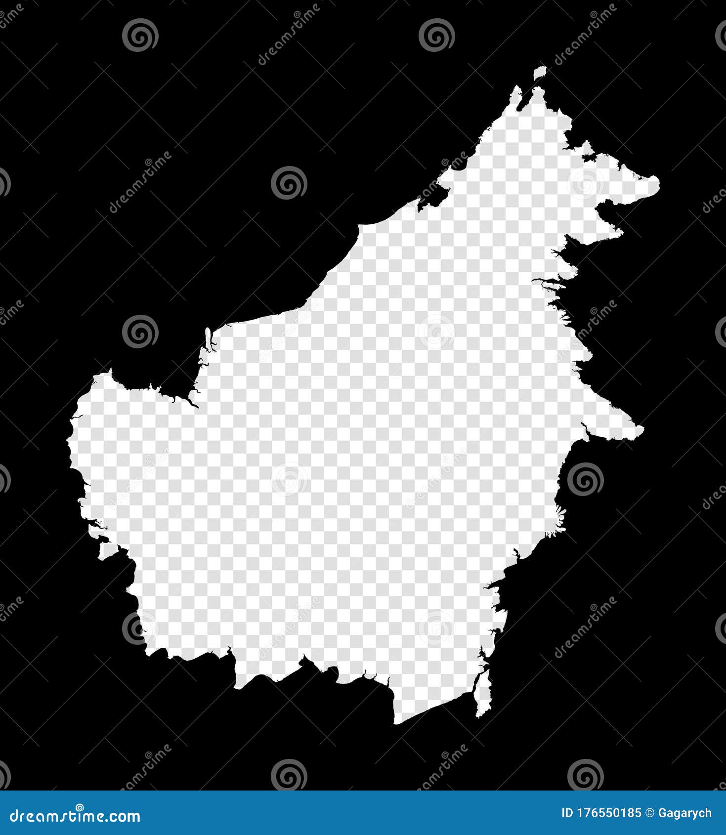 Stencil map of Borneo. stock vector. Illustration of borneo - 176550185